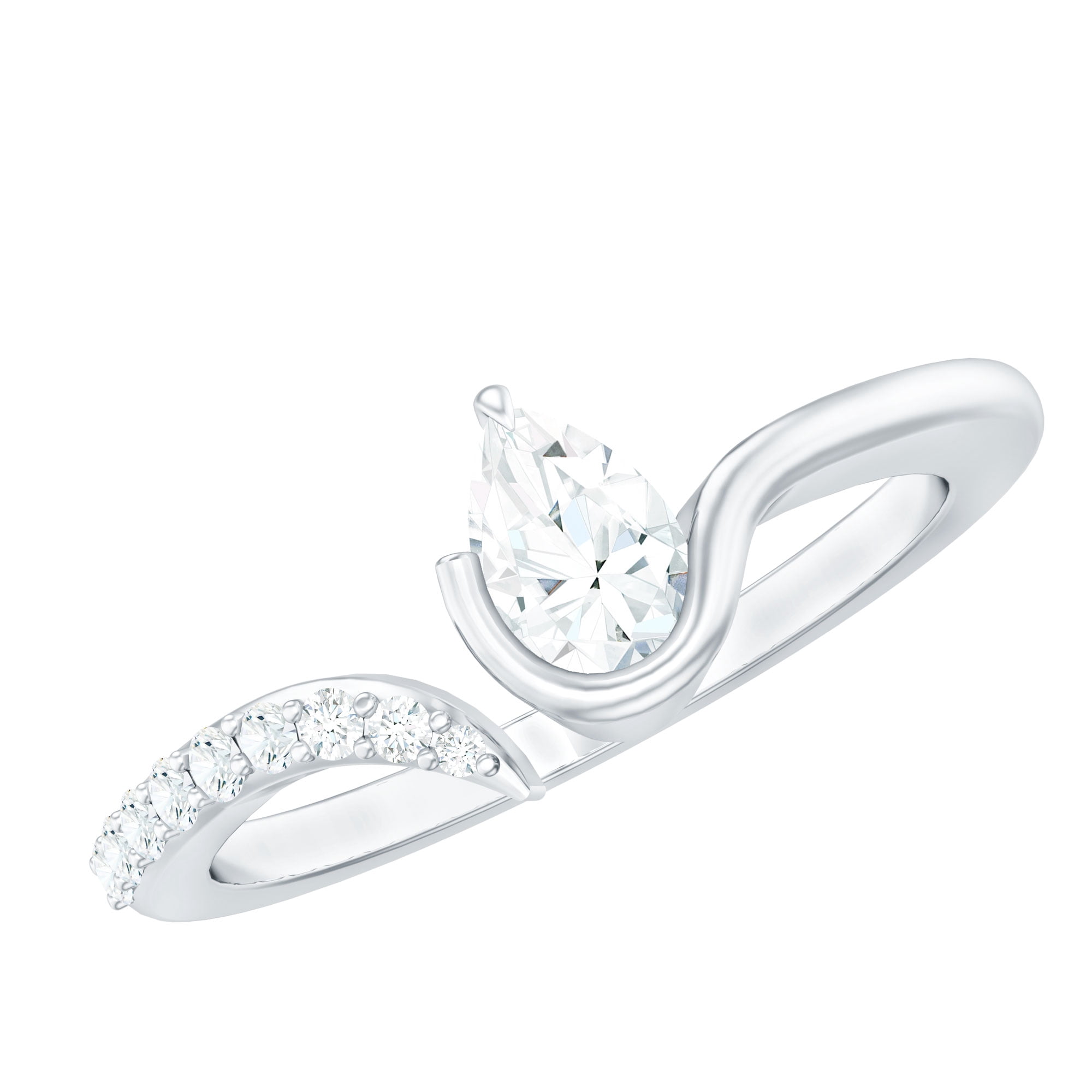 Rosec Jewels Teardrop Promise Ring - 5X7 MM Pear Shaped Diamond Ring ...