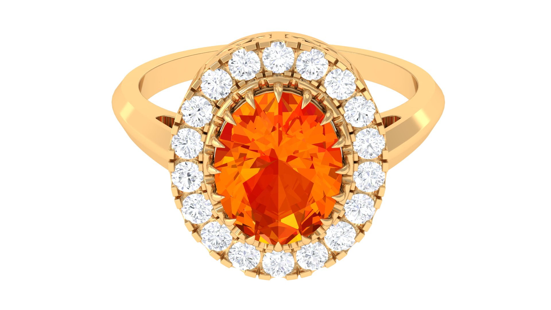 Rosec Jewels Vintage Inspired Ring - Lab Grown Orange Sapphire Ring ...