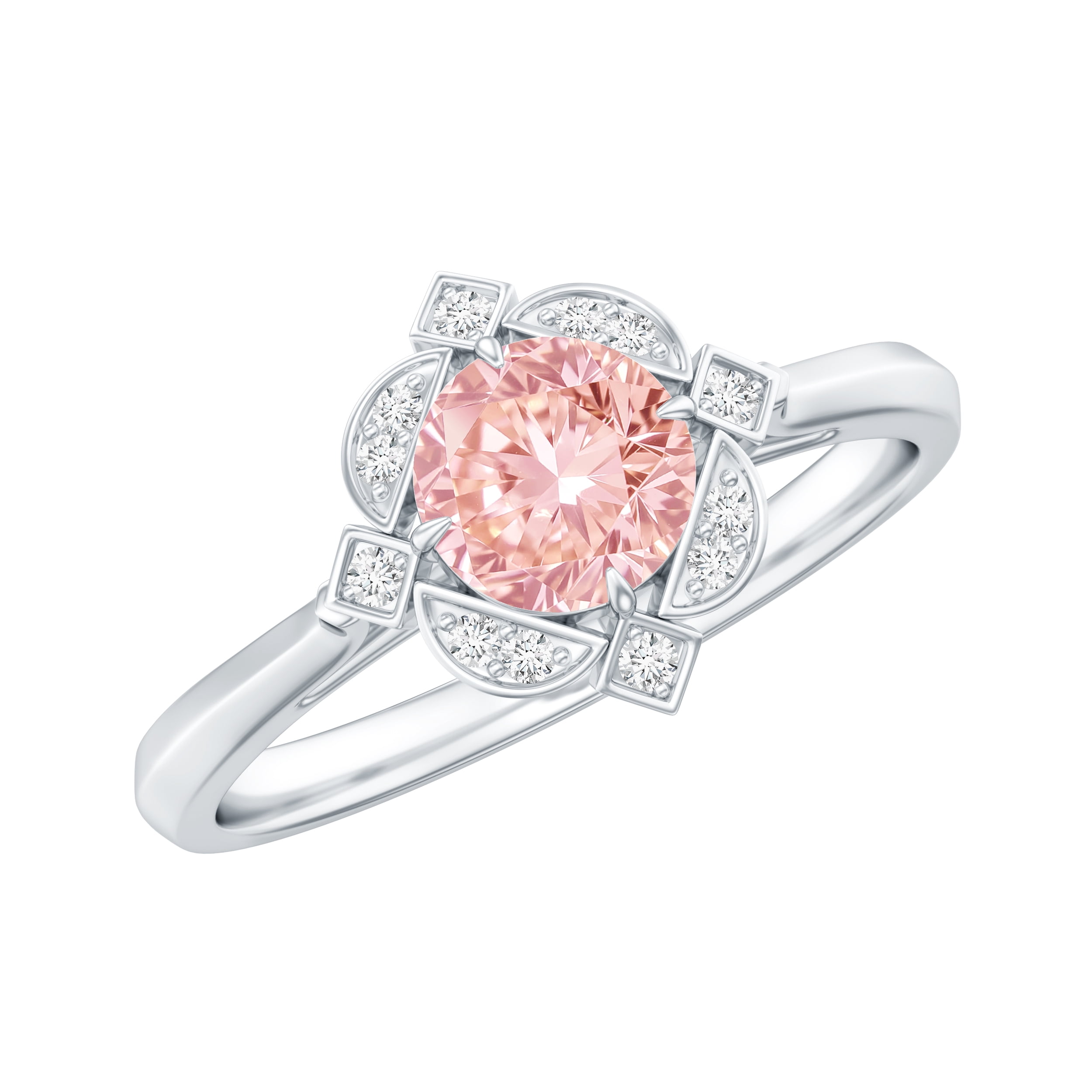 Rosec Jewels Vintage Style Lab Grown Pink Diamond Engagement Ring 1 ...
