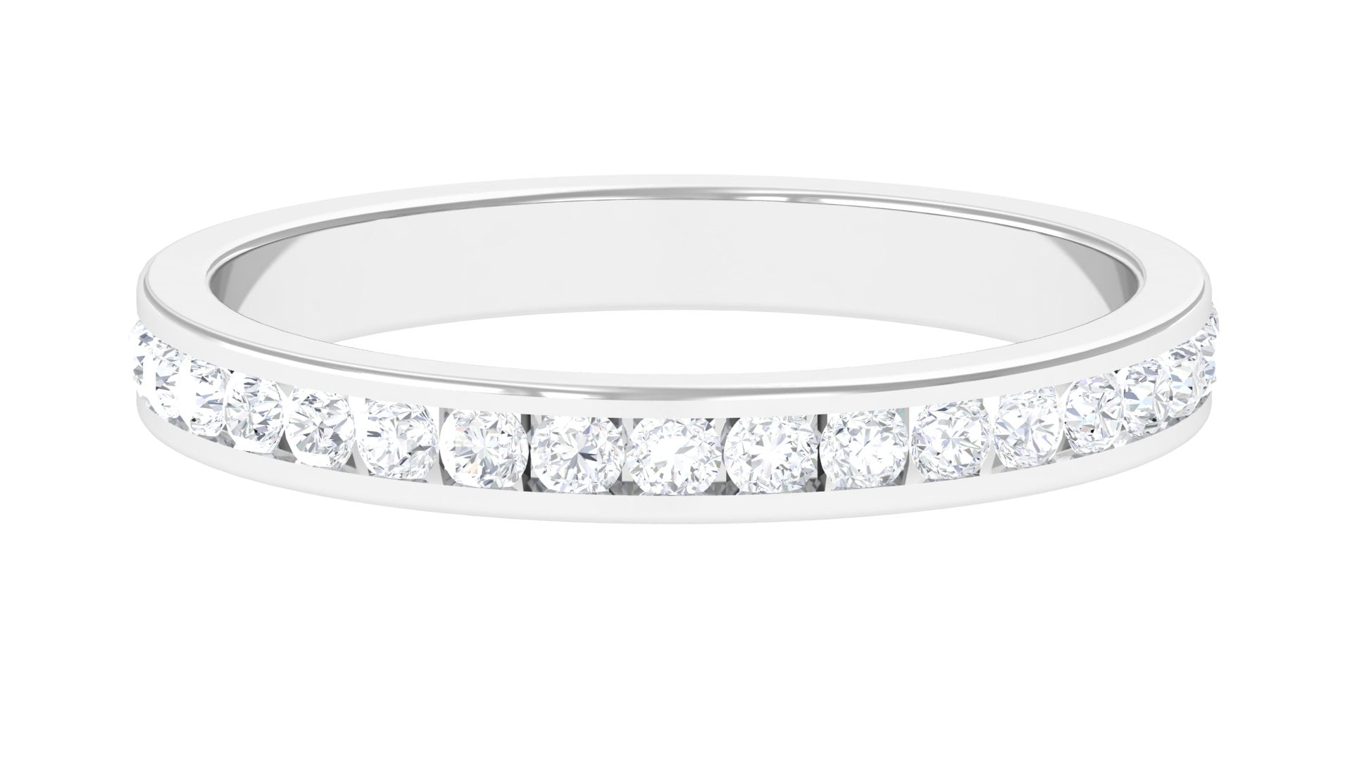 Rosec Jewels Womens 1.25 CT Channel Set Moissanite Half Eternity Gold ...