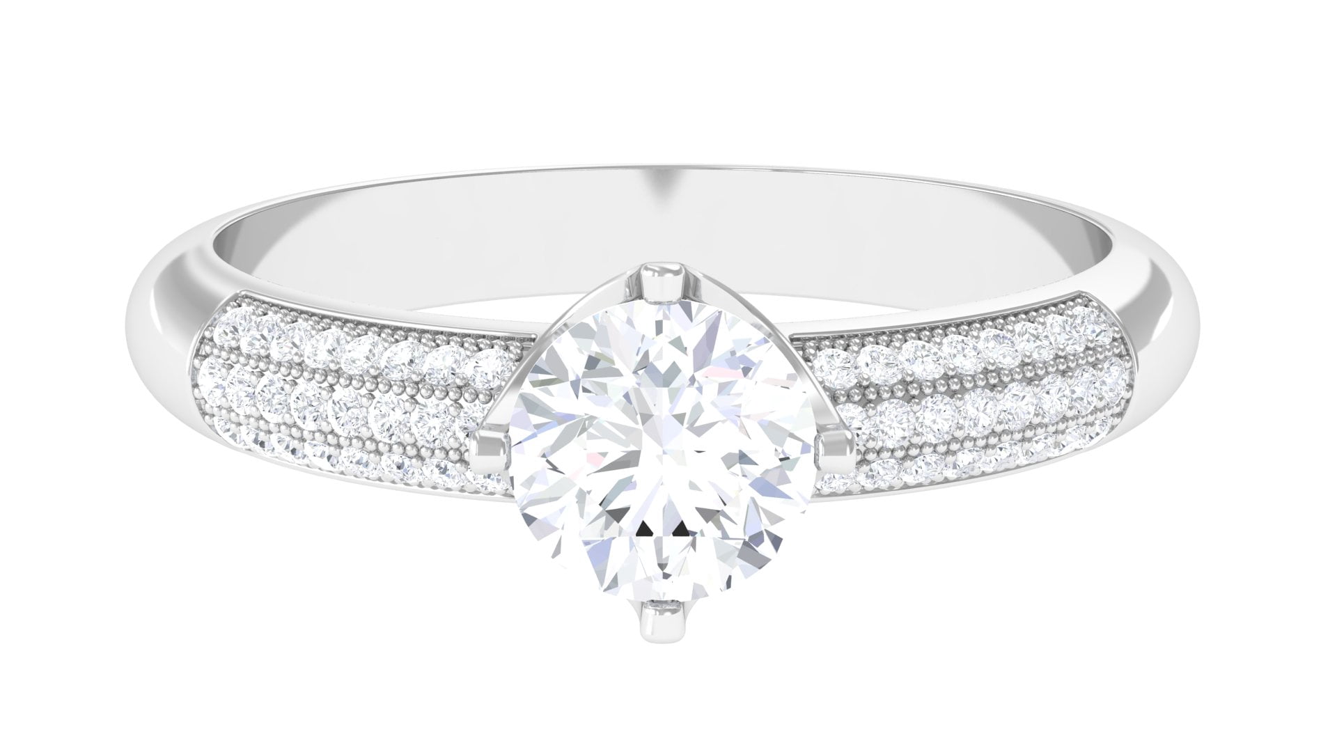 Rosec Jewels Womens 1.25 CT Classic Moissanite Gold Engagement Ring ...