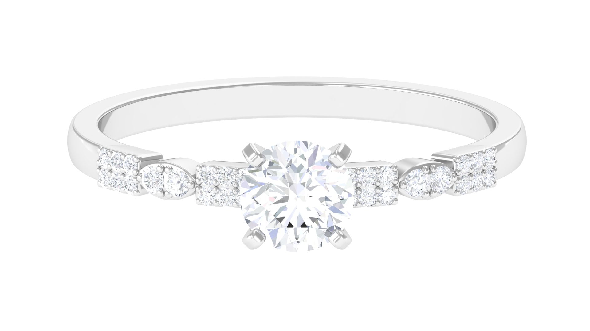 Rosec Jewels Womens 3/4 CT Moissanite Gold Engagement Ring, Solitaire ...