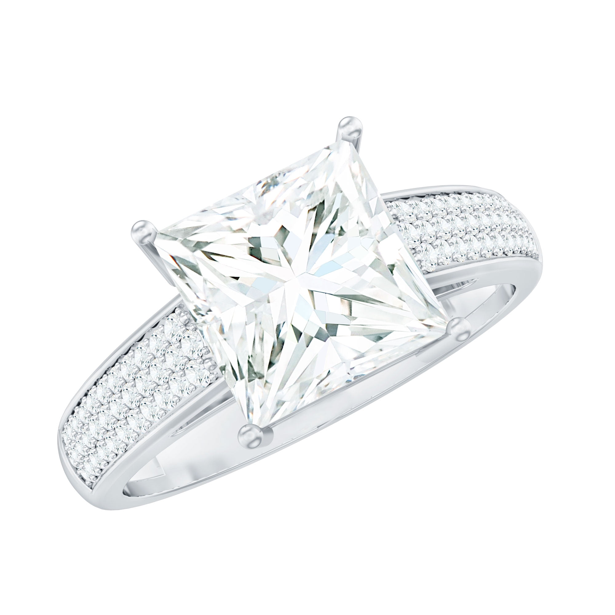 Rosec Jewels Womens Princess Cut Moissanite Solitaire Engagement Ring 3 ...