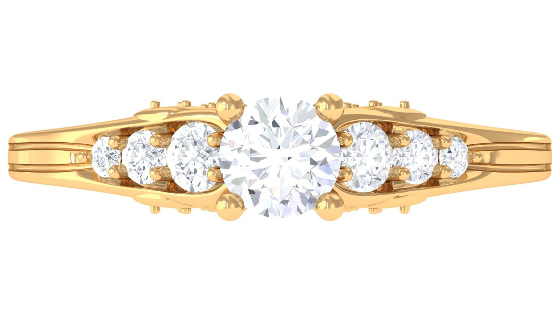 Rosec Jewels Graduated Style Diamond Moissanite Engagement Ring - D-VS1 ...