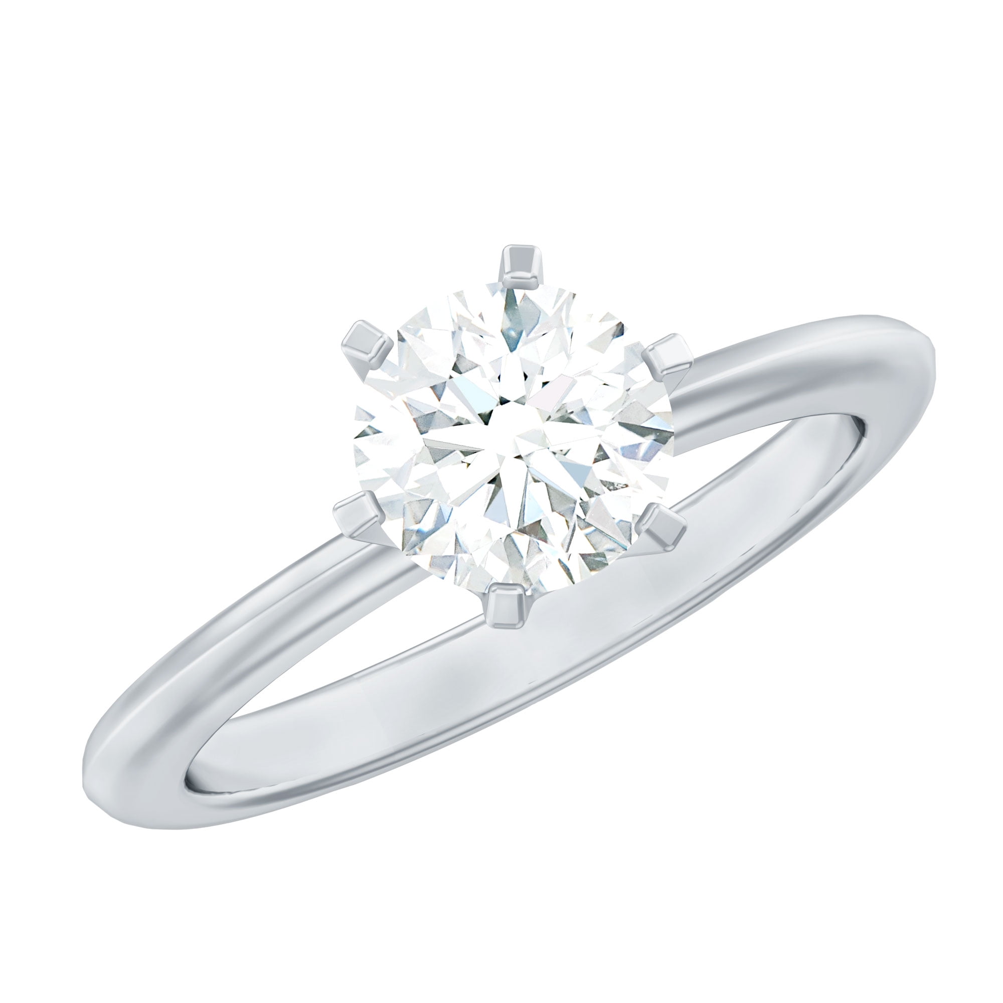 Rosec Jewels Certified Round Cut Moissanite Solitaire Engagement Ring 1 ...