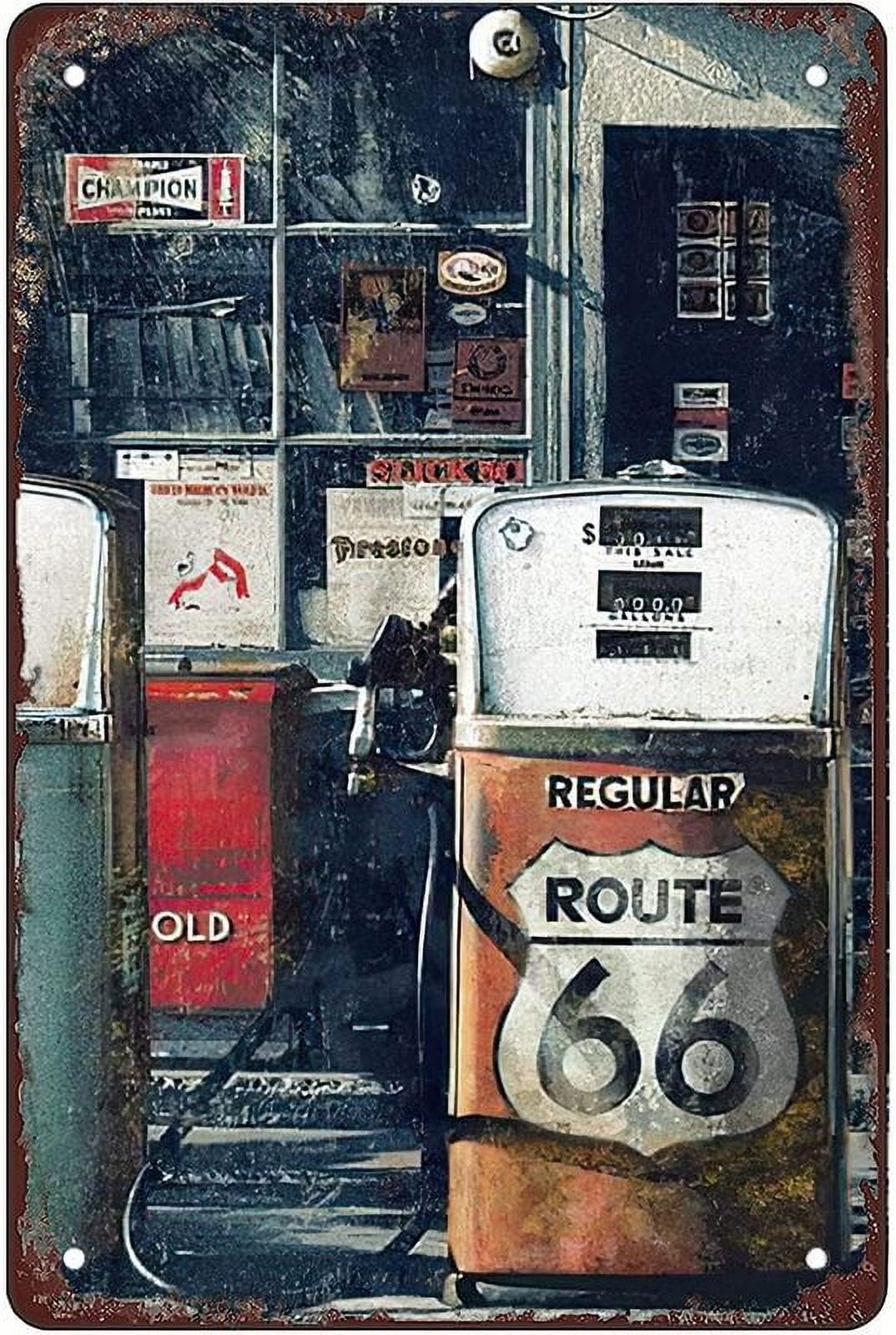 Rosef Stone Route 66 Gas Station Retro Metal Sheet Signs, Wall ...