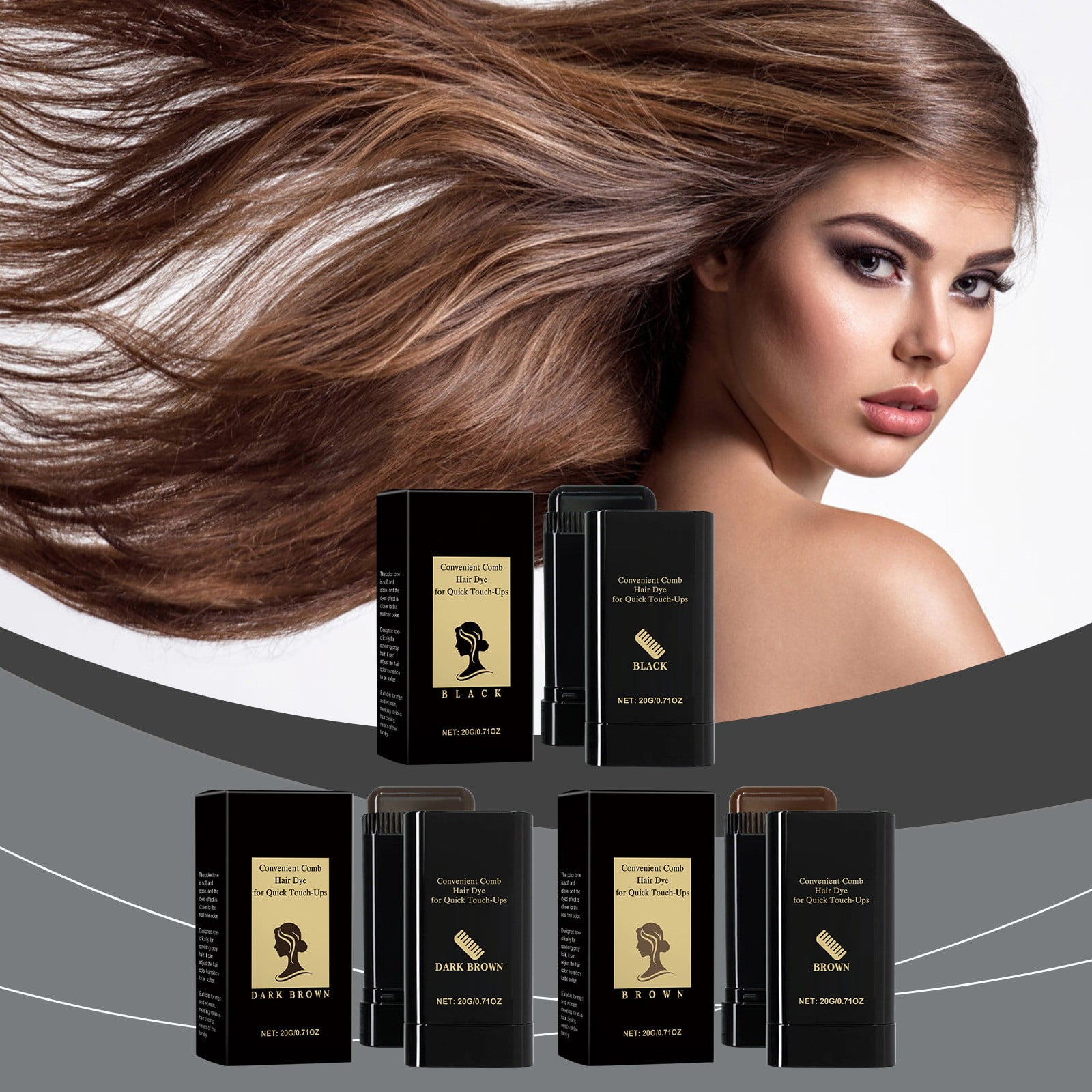 Roseionly 2 in 1 Touch Up Comb Hair Dye, Safe and Convenient Comb Hair ...