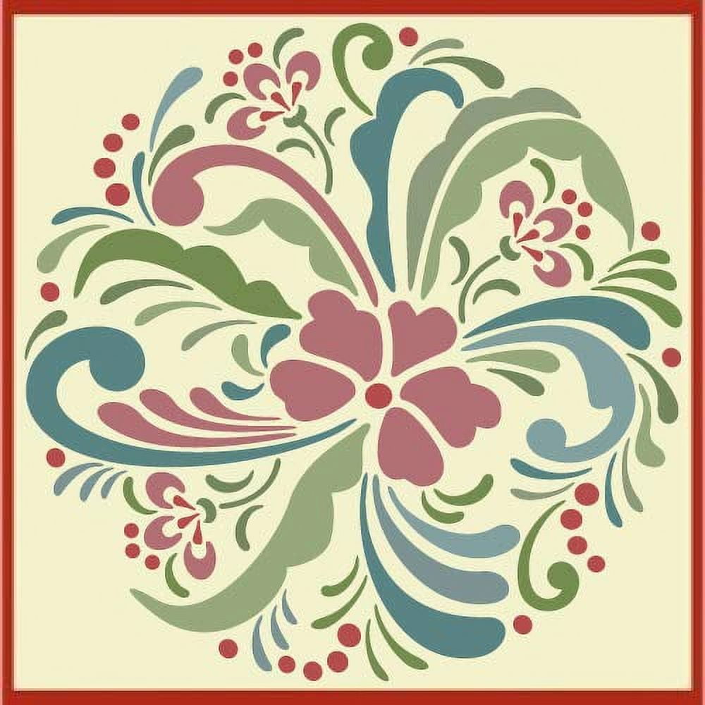 Rosemaling Circle Pattern 19 Stencil-Rose Scandinavian Decorative Mylar ...