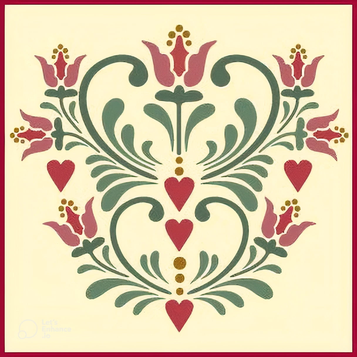 Rosemaling Pattern 15 Stencil - Rose Scandinavian Floral Decorative ...