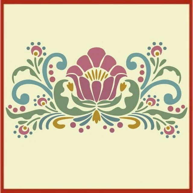 Rosemaling Pattern 23 Stencil - Rose Scandinavian Decorative Folk ...