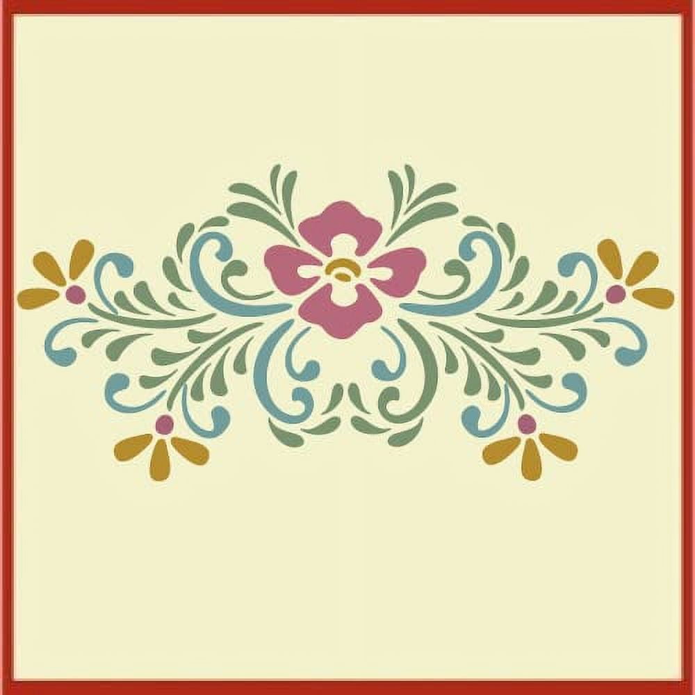 Rosemaling Pattern 25 Stencil - Rose-painting - Scandinavian decorative ...