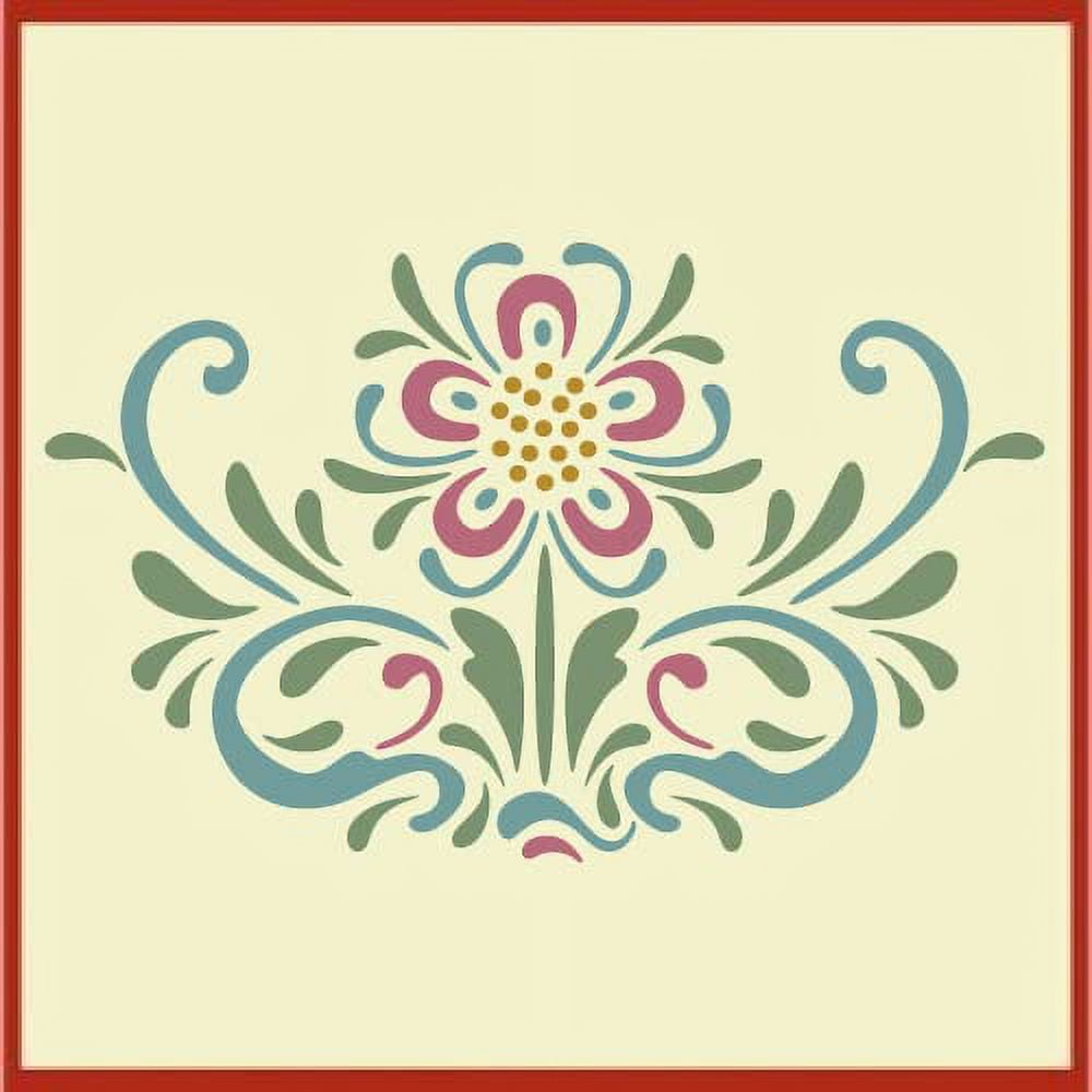Rosemaling Pattern 28 Stencil - Rose Scandinavian Decorative Folk ...