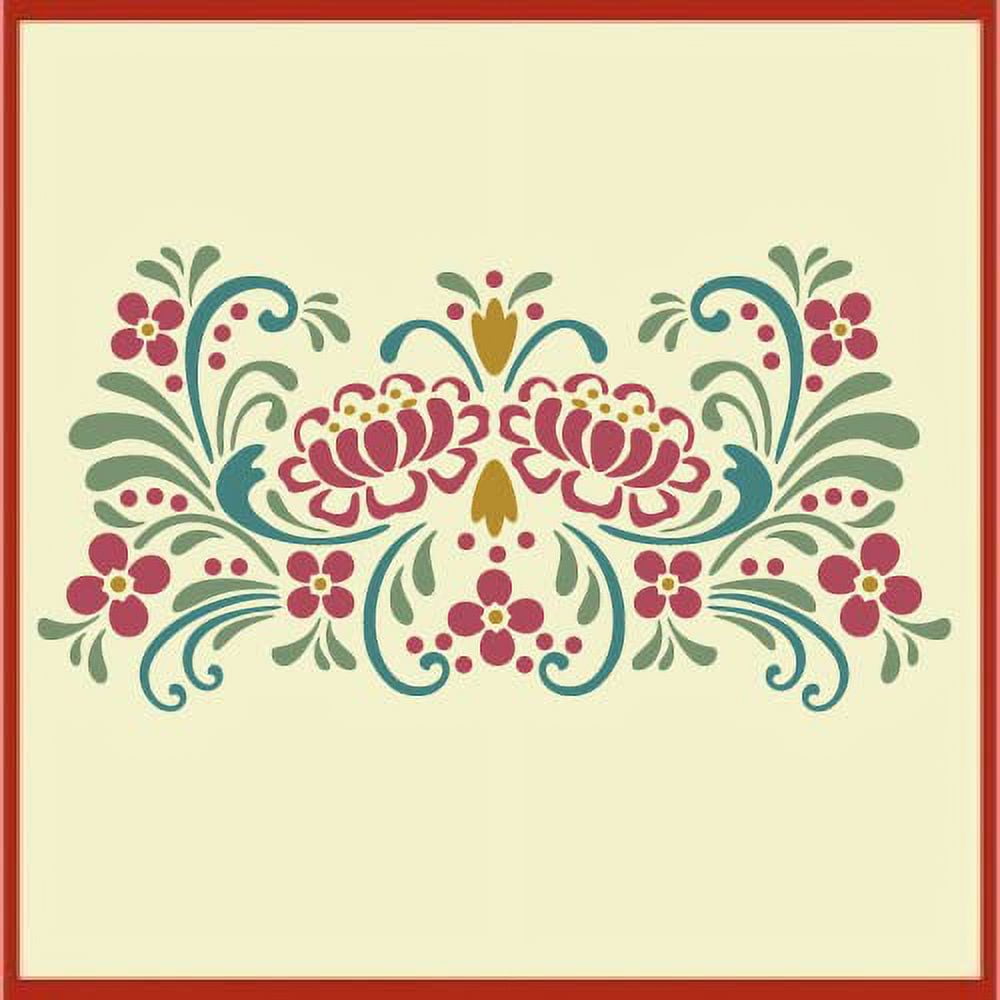 Rosemaling Pattern 34 Stencil - Rose Painting Scandinavian Decorative ...