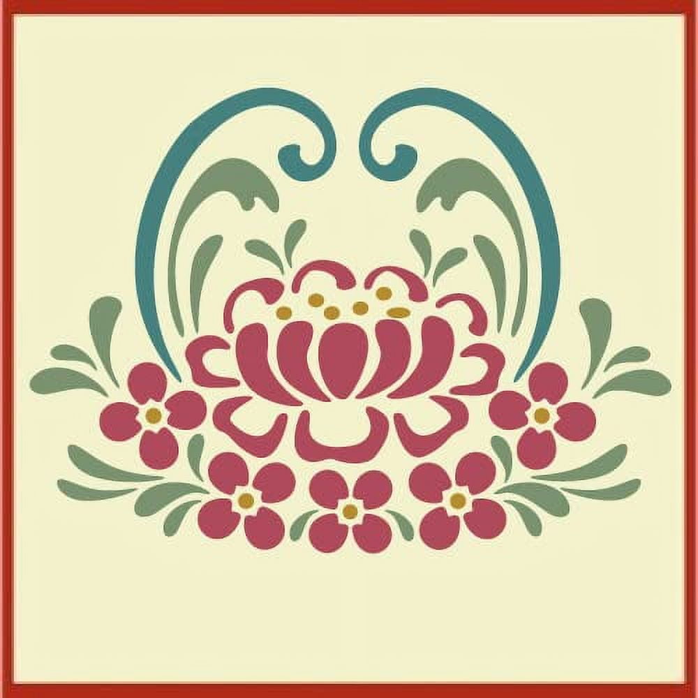 Rosemaling Pattern 35 Stencil - Rose Scandinavian Decorative Folk ...