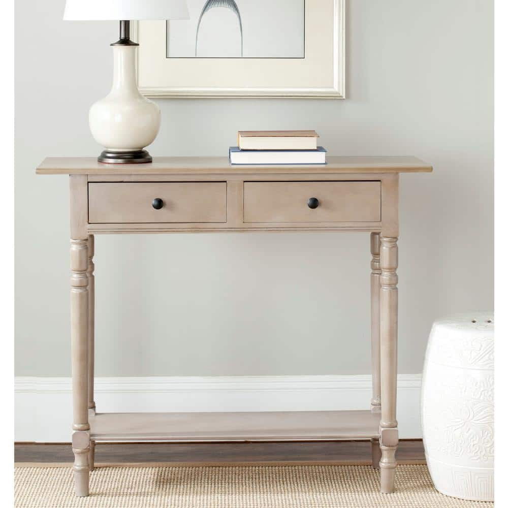 Rosemary 38 in. 2-Drawer Rustic Gray Wood Console Table - Walmart.com