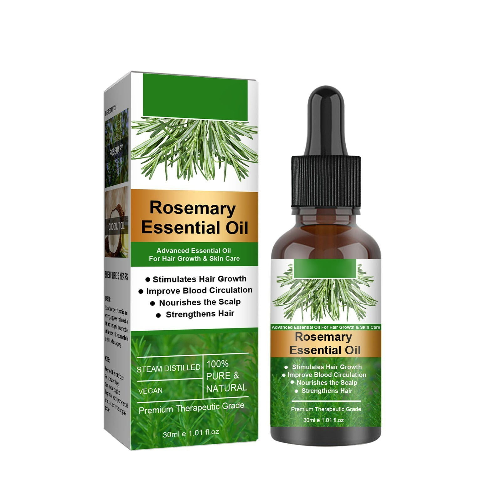 Rosemary Essential Hair Oil,Strengthens Roots, Reduces Frizz & Dryness ...