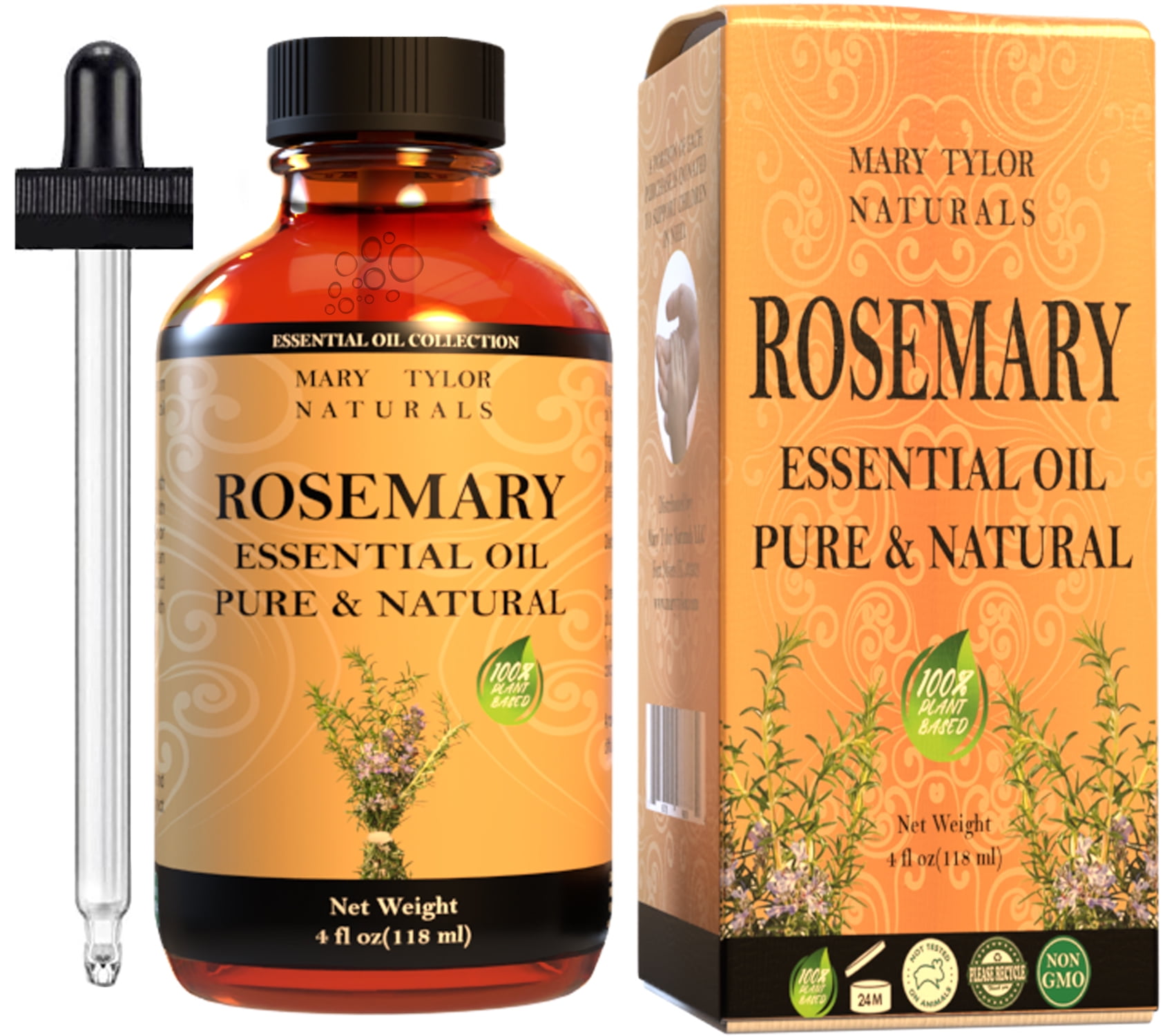 Mary Tylor Naturals Rosemary Essential Oil, 4 oz, Therapeutic Grade ...