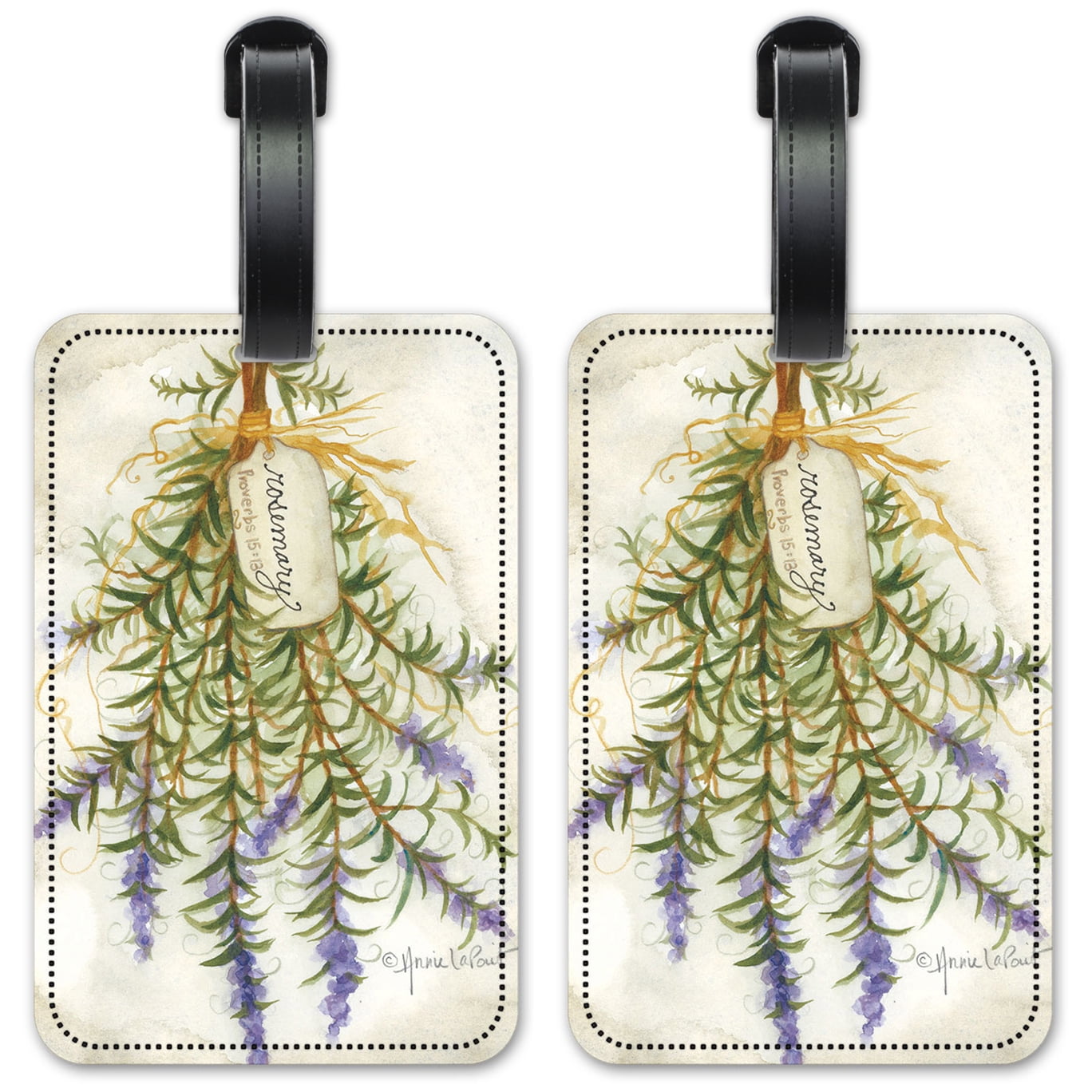 Rosemary - Luggage ID Tags / Suitcase Identification Cards - Set of 2 ...