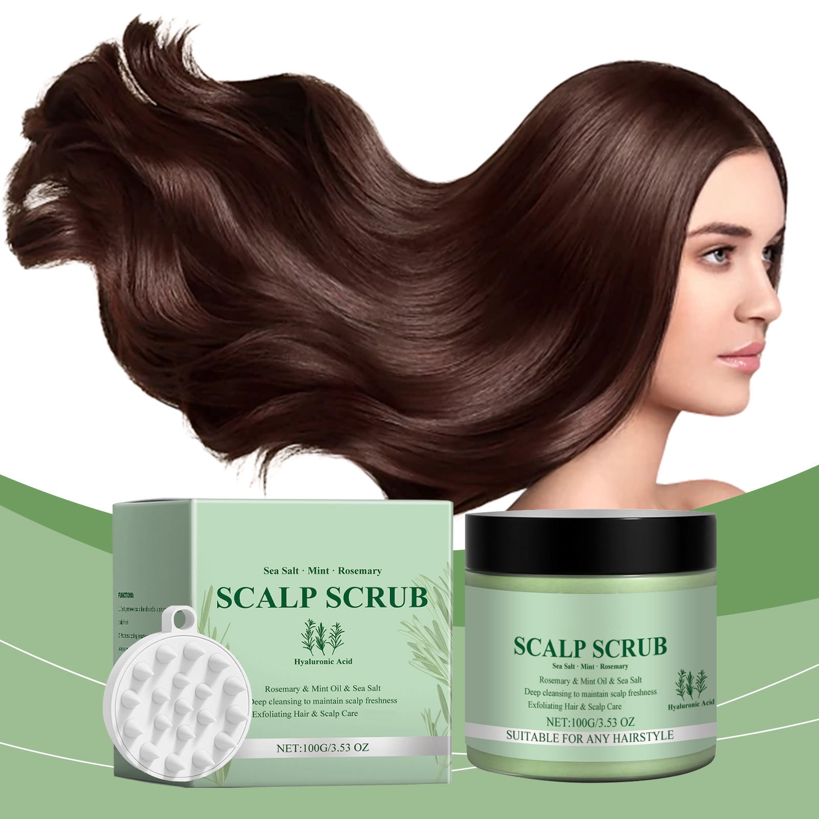 Rosemary Scalp Scrub with Scalp Massagers, Removes Build-Up, Promotes ...