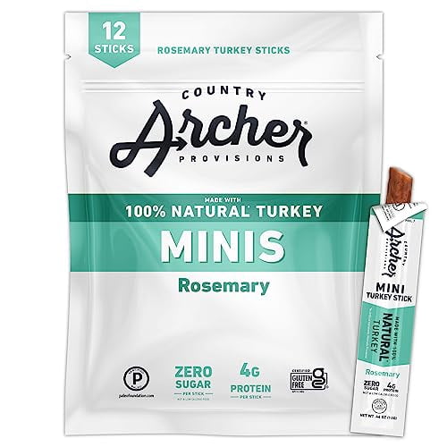 Rosemary Turkey Mini Jerky Sticks by Country Archer, 100% Natural ...