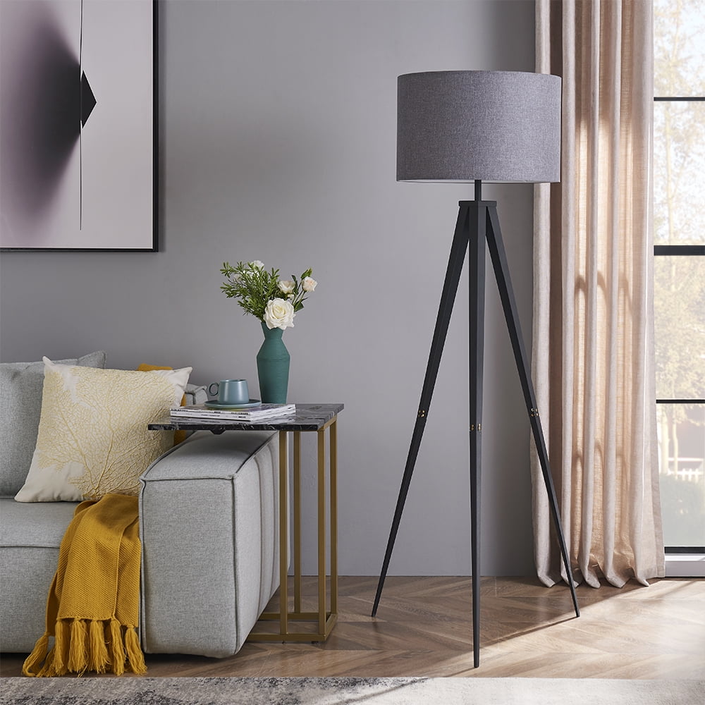 Rosen Garden Floor Lamp with Tripod Legs and Drum Shape Shade for ...