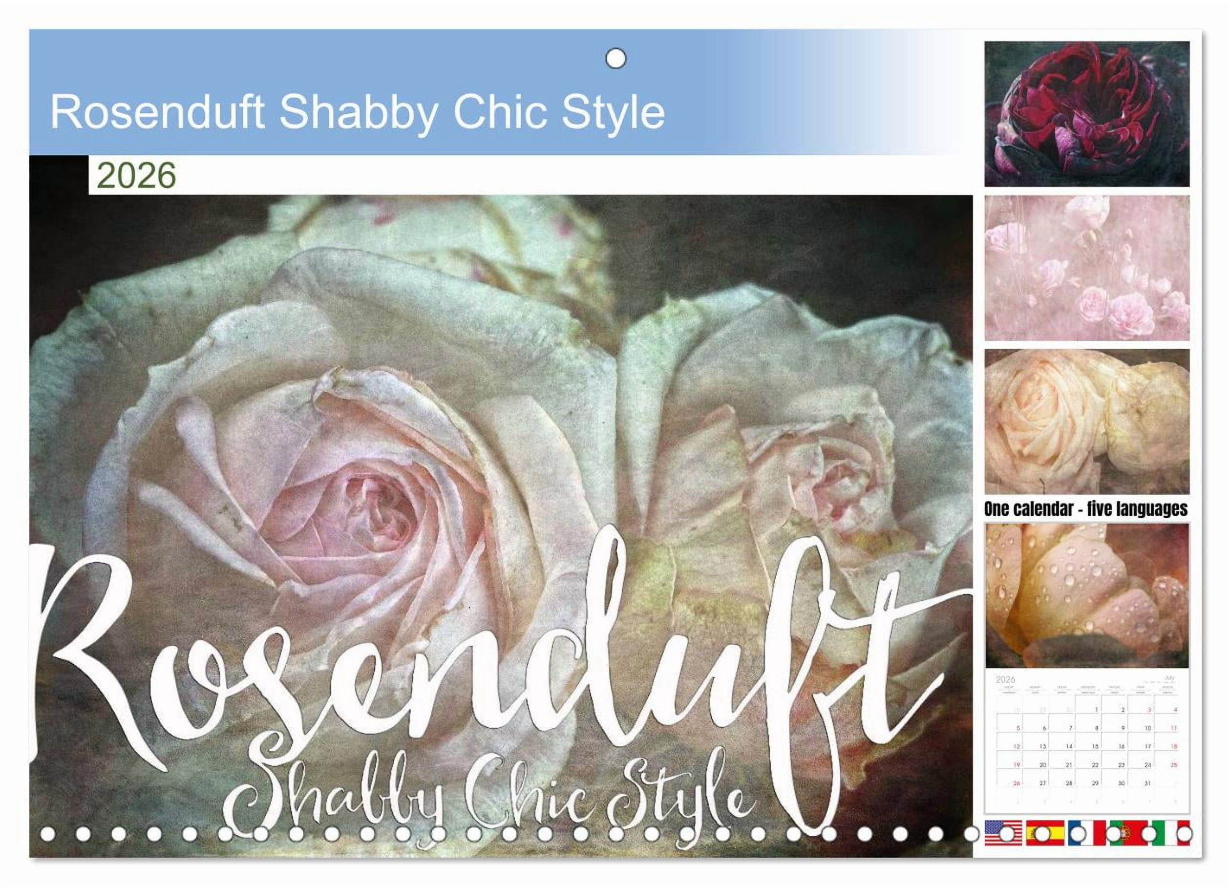 Rosenduft Shabby Chic Style (Monthly Wall Calendar 2026 16.5 x 23.4 ...