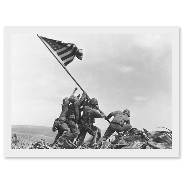 Rosenthal Raising Flag Iwo Jima Iconic WWII Photo A4 Artwork Framed ...