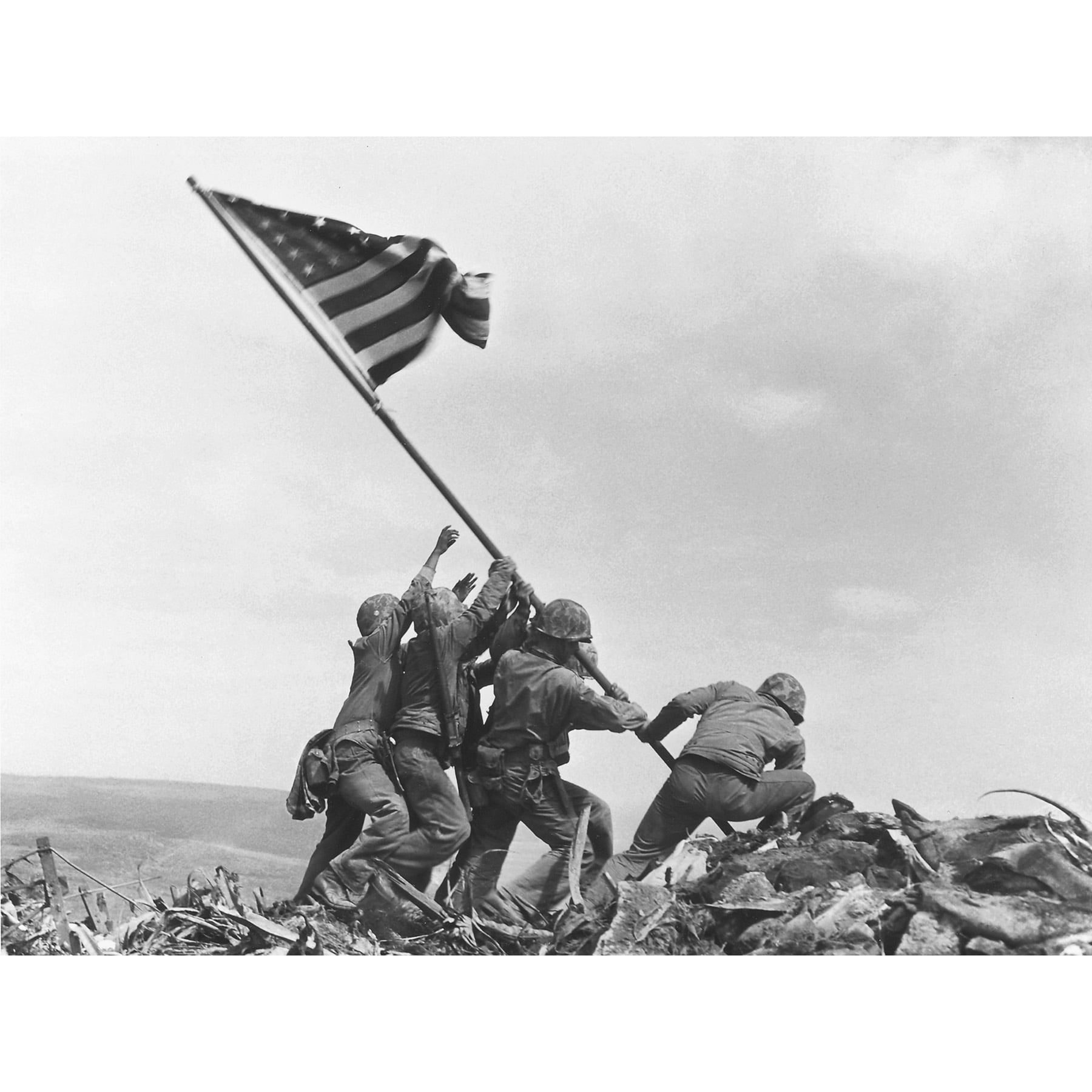 Rosenthal Raising Flag Iwo Jima Iconic WWII Photo Extra Large XL Wall ...