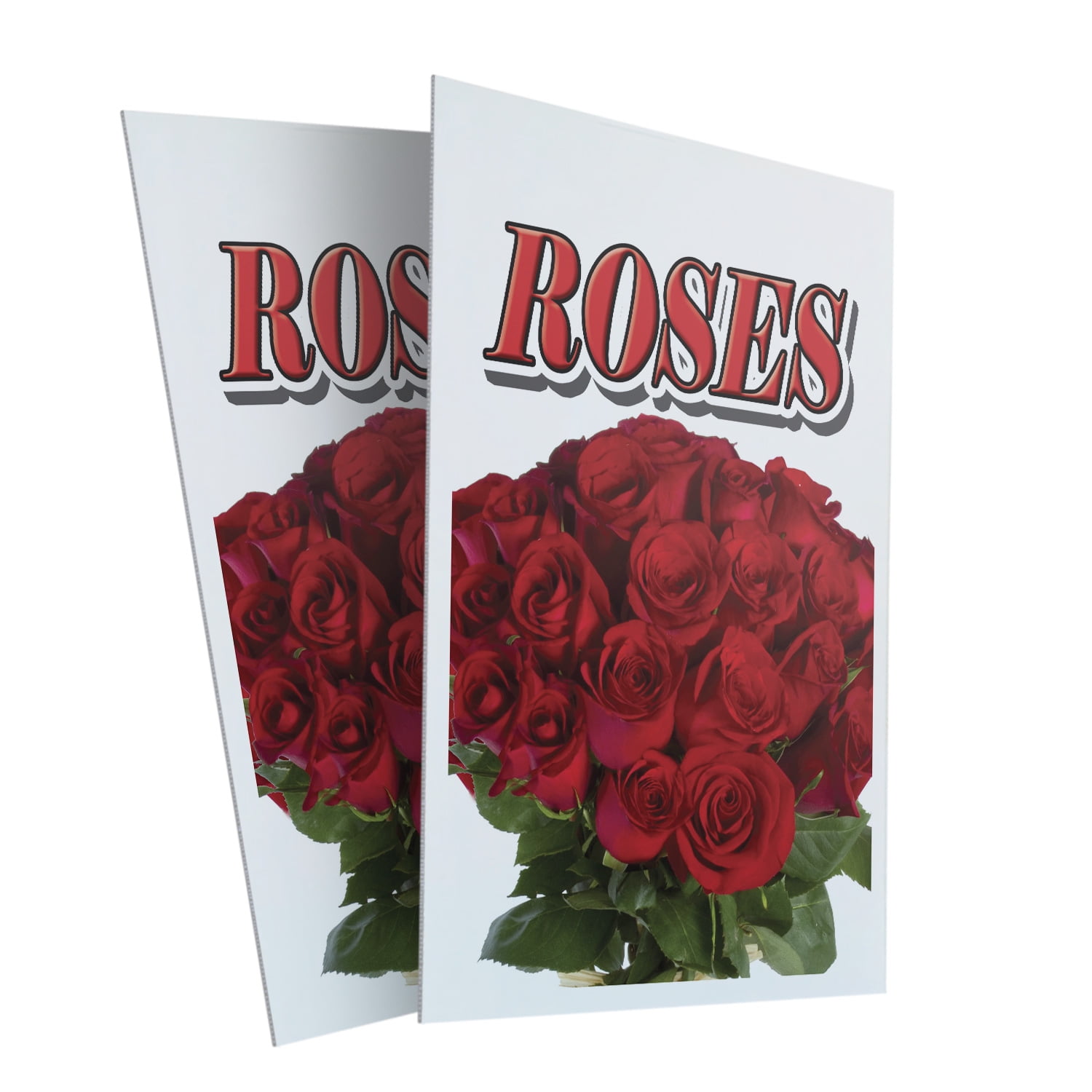 Roses (2-PACK) 24" x 36" Plastic Signs | Sign Insert 4mm Corrugated ...