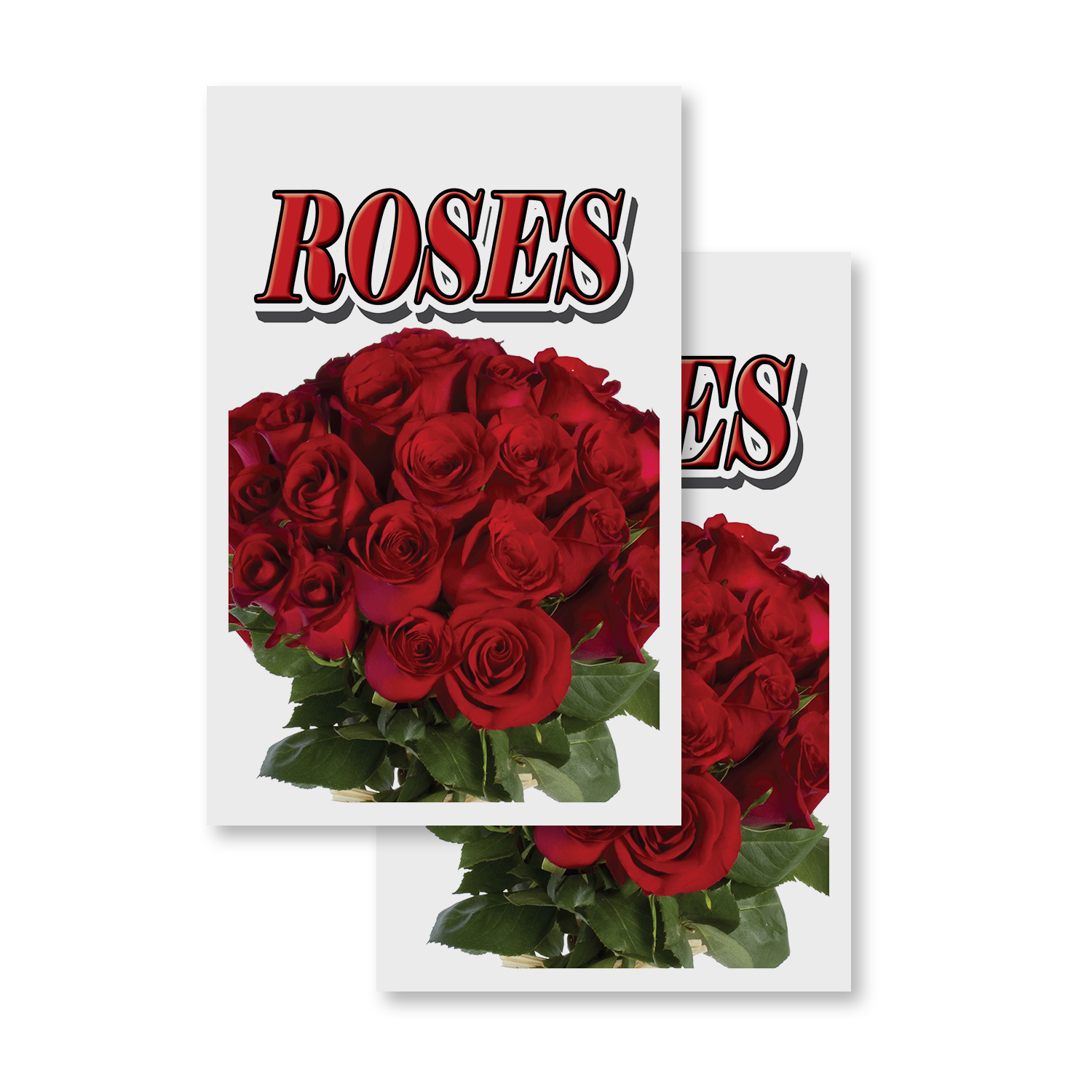 Roses (2-PACK) 24" x 36" Vinyl Decals | Sign Insert Peel & Stick Decals ...