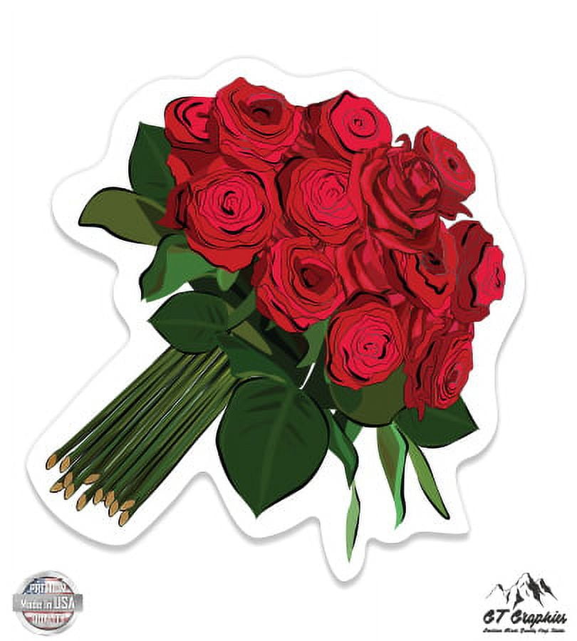 Roses - 8" Vinyl Sticker - For Car Laptop I-Pad - Waterproof Decal ...