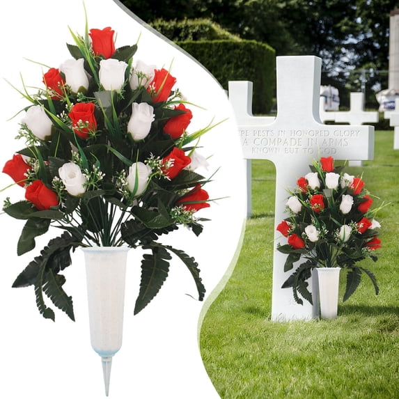 Roses Artificial Flowers,Artificial Cemetery Flowers Memorial Rose ...