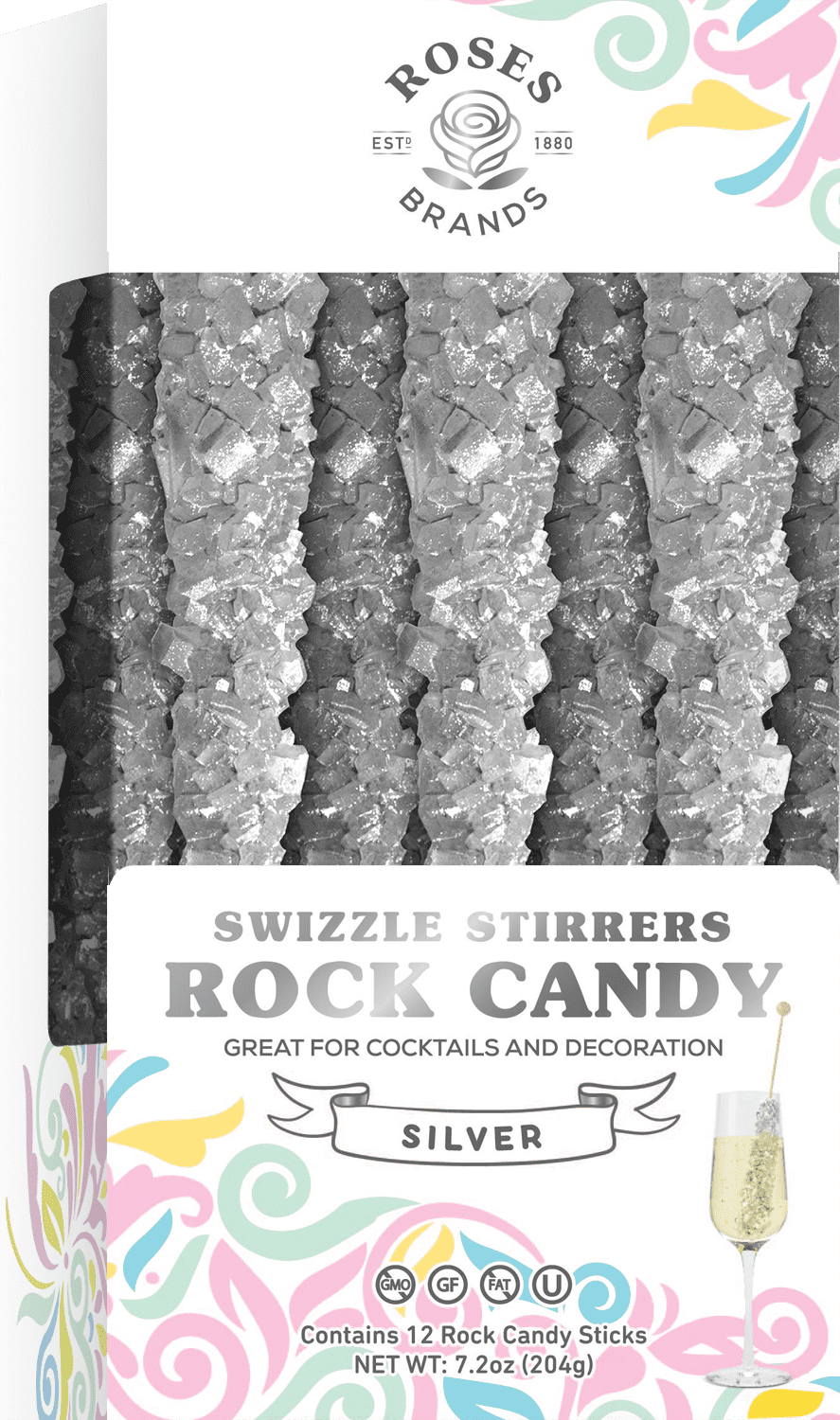 Roses Brands Silver Rock Candy Swizzle Sticks 12 piece box - Walmart.com