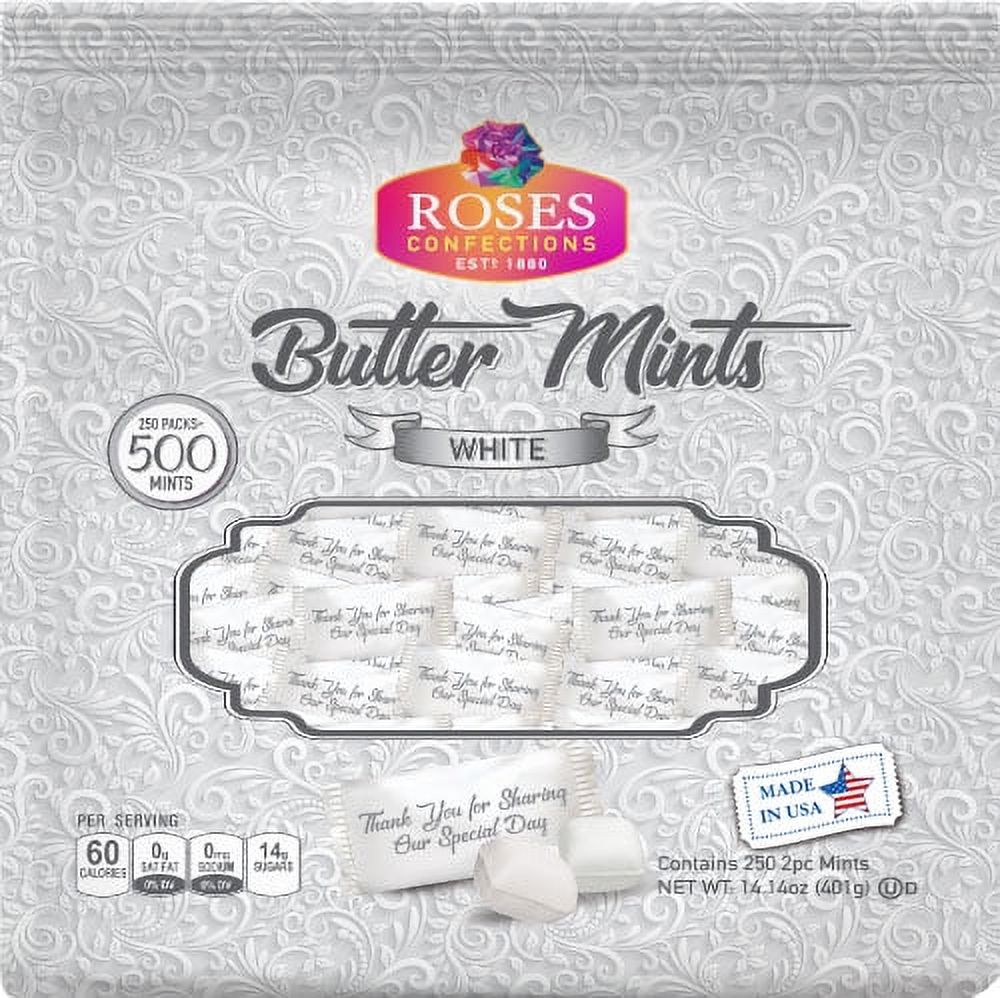 Roses Brands White 2-piece Butter Mint 250 - Walmart.com