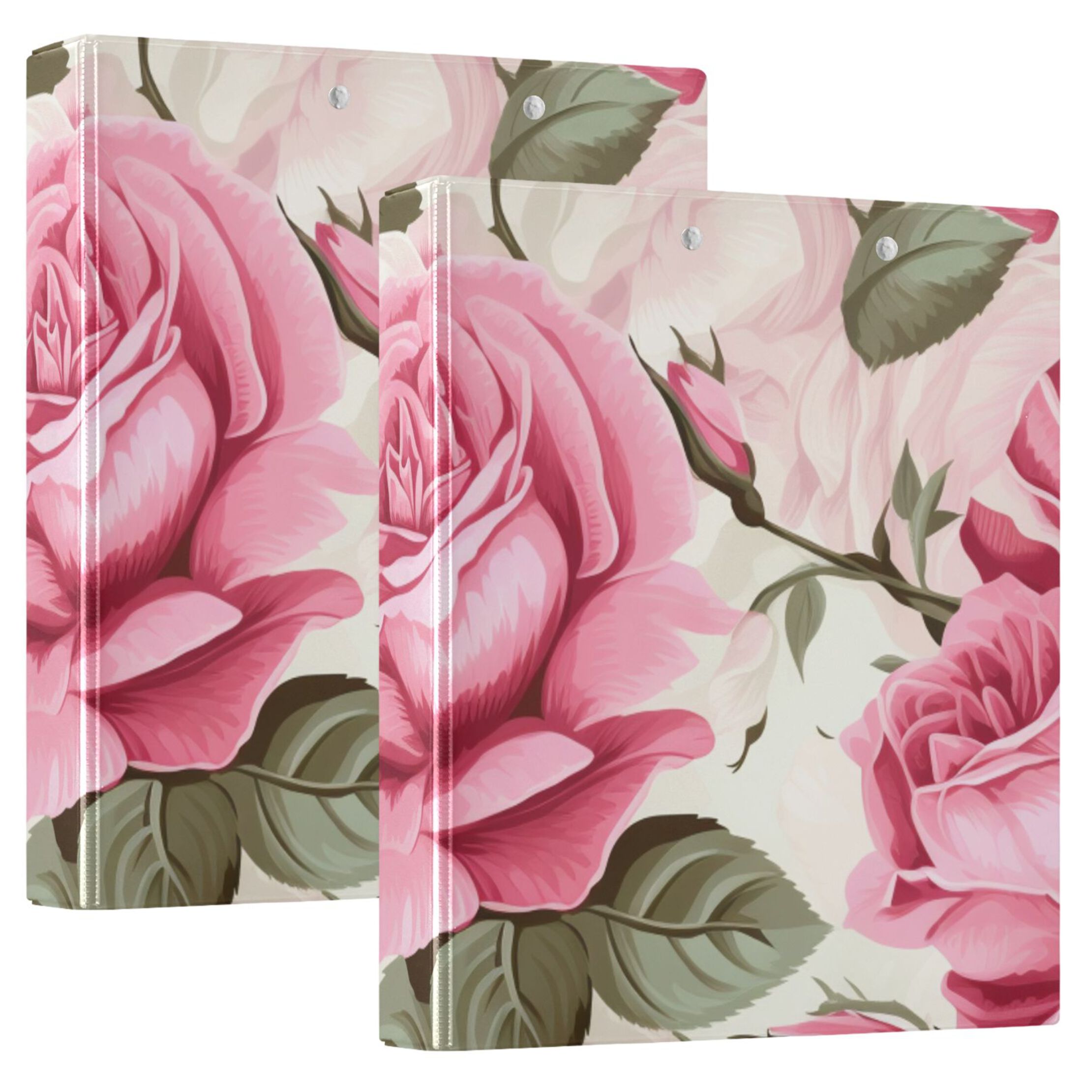 Roses Flower Hardcover 3 Ring Binder 1.5 inch Round Rings with Interior ...