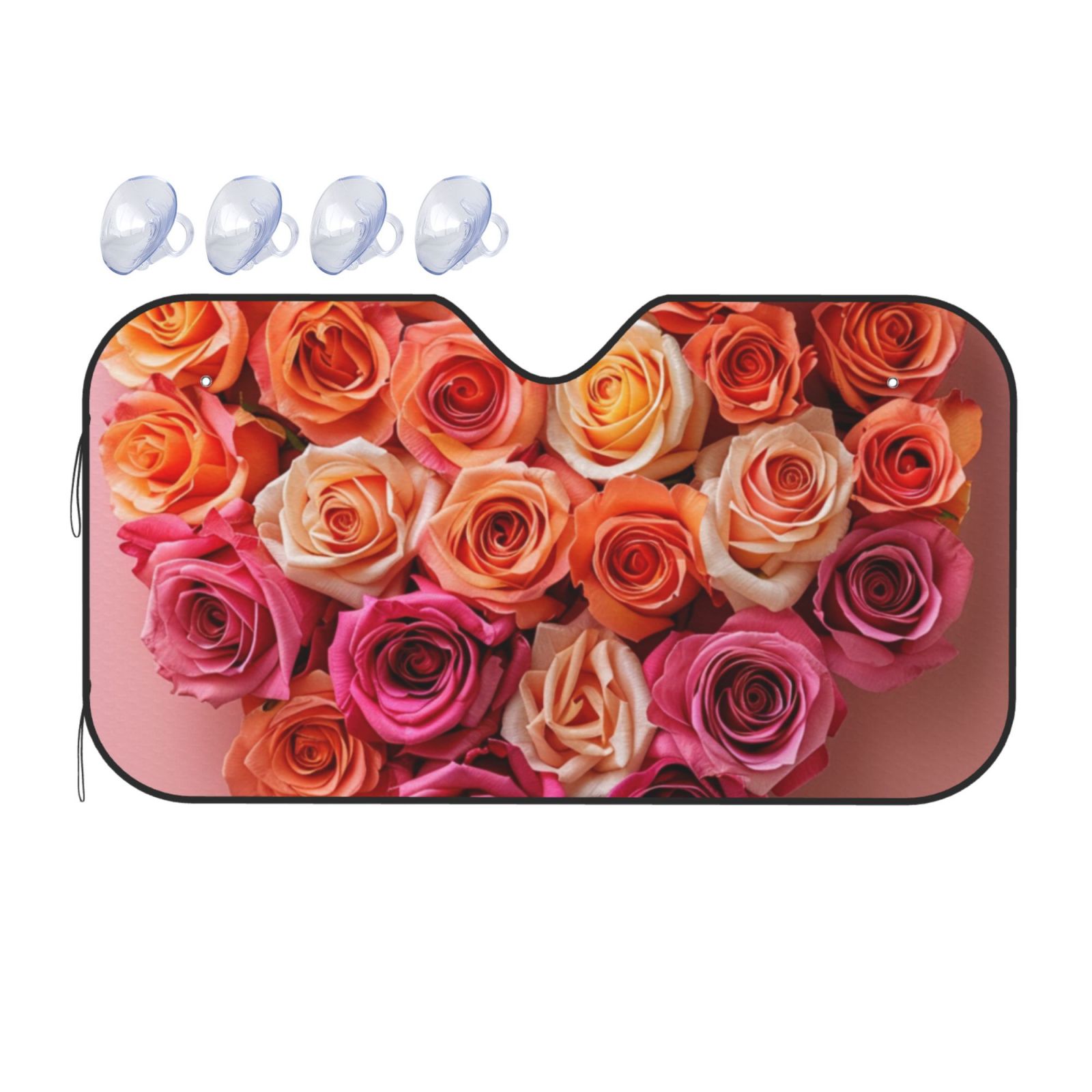 Roses Heart Car Windshield Sunshade Automotive Sun Shade For Cars Suv ...