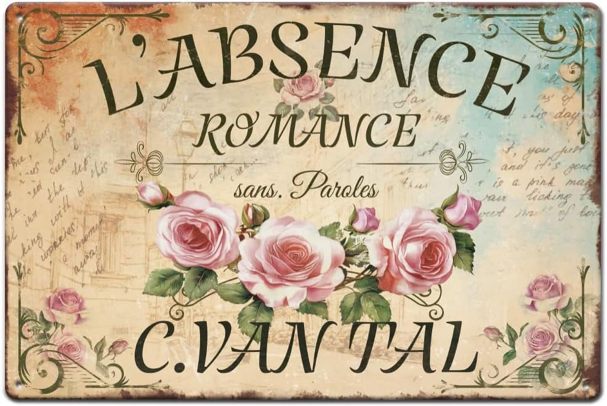 Roses Metal Signs Romance Tin Sign Letter Theme Metal Tin Sign Romantic ...