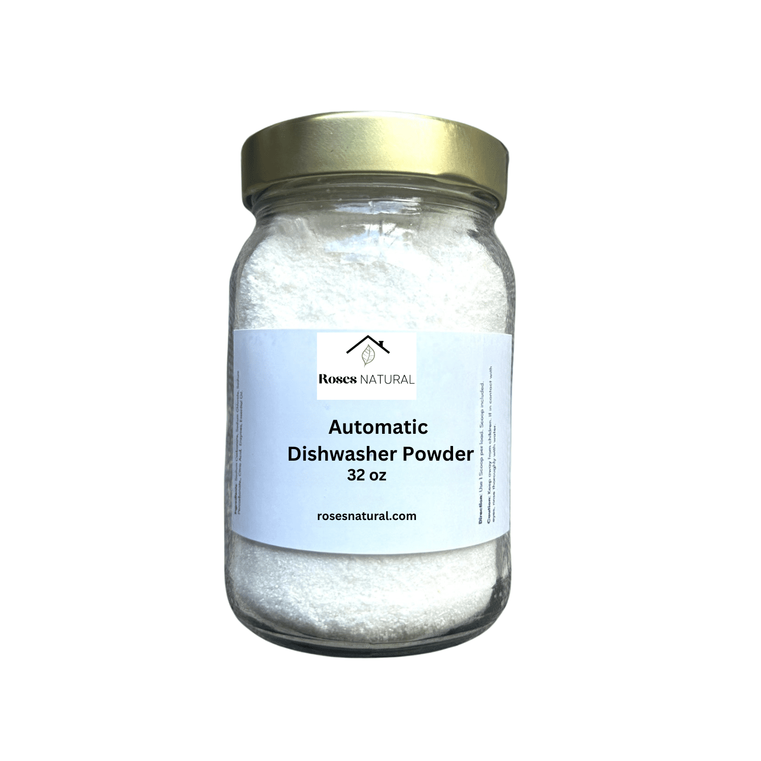 Roses Natural Automatic Dishwasher Powder Powered by Enzymes Lemon, 32 ...