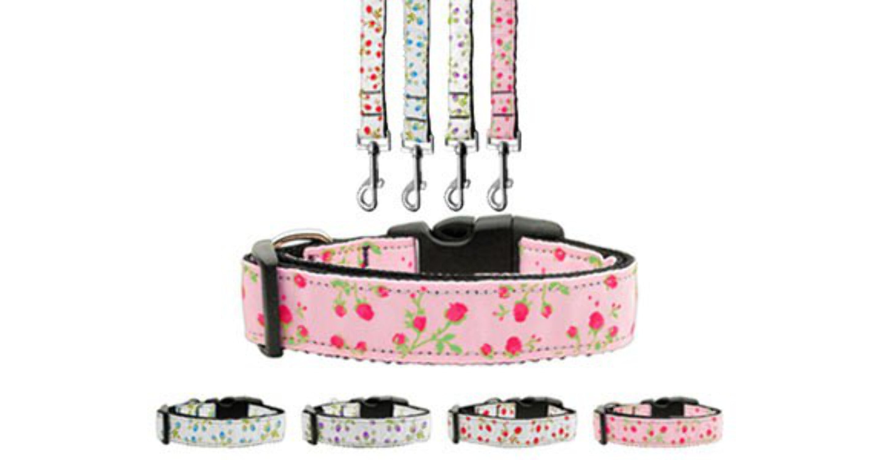 Pet Dog Cat Nylon Collar or Leash, "Roses" - Walmart.com