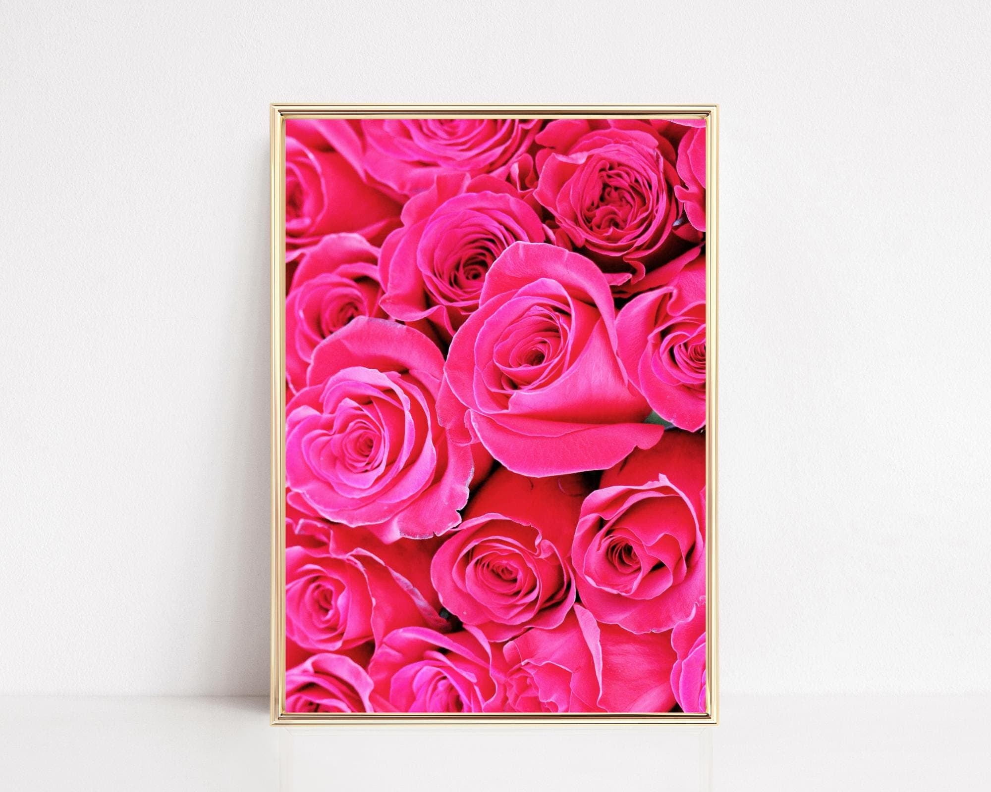 Roses Wall Art Print Pink Roses Printable Floral Photography Poster ...