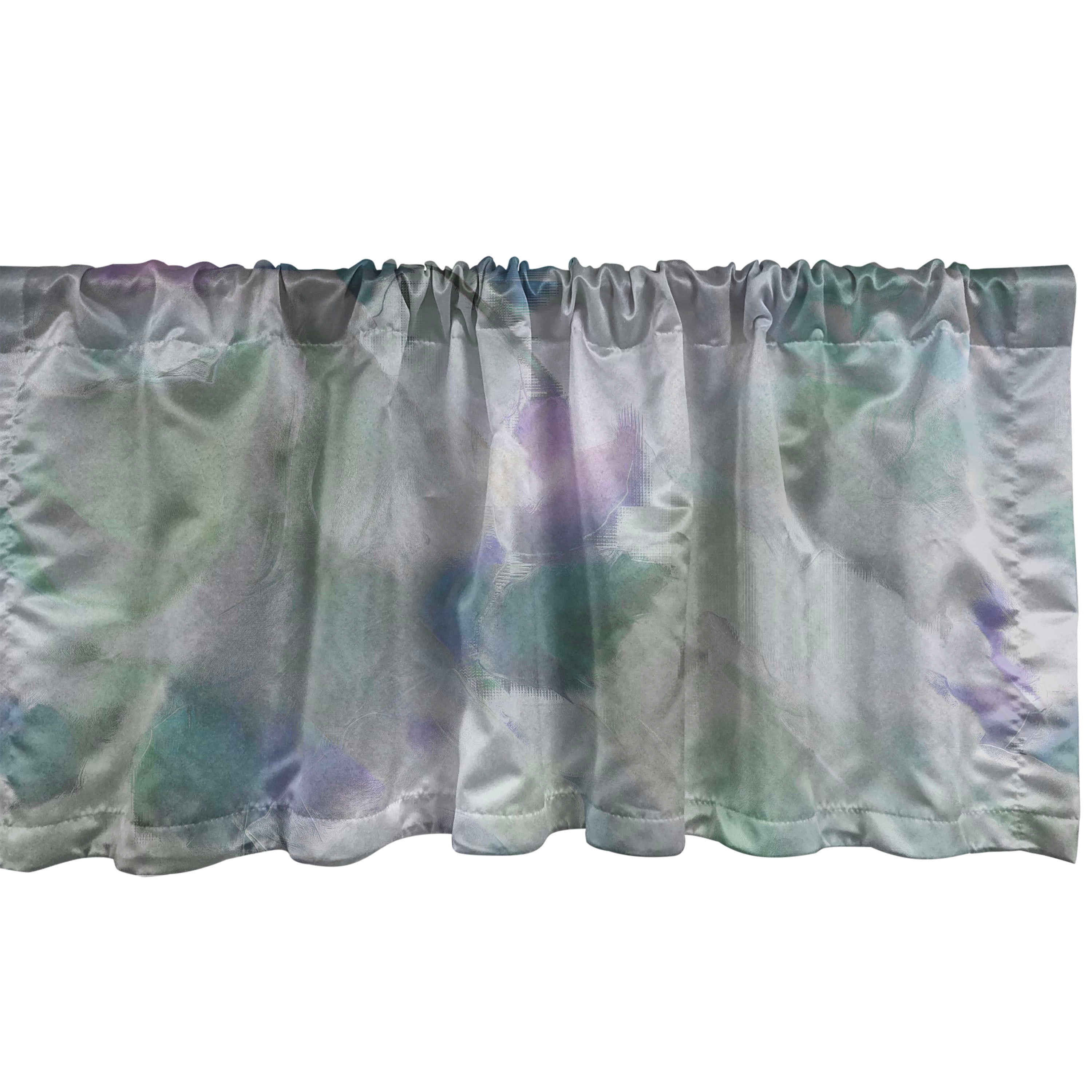 Roses Window Valance, Blurry Style Abstract Flowers Watercolor Painting ...