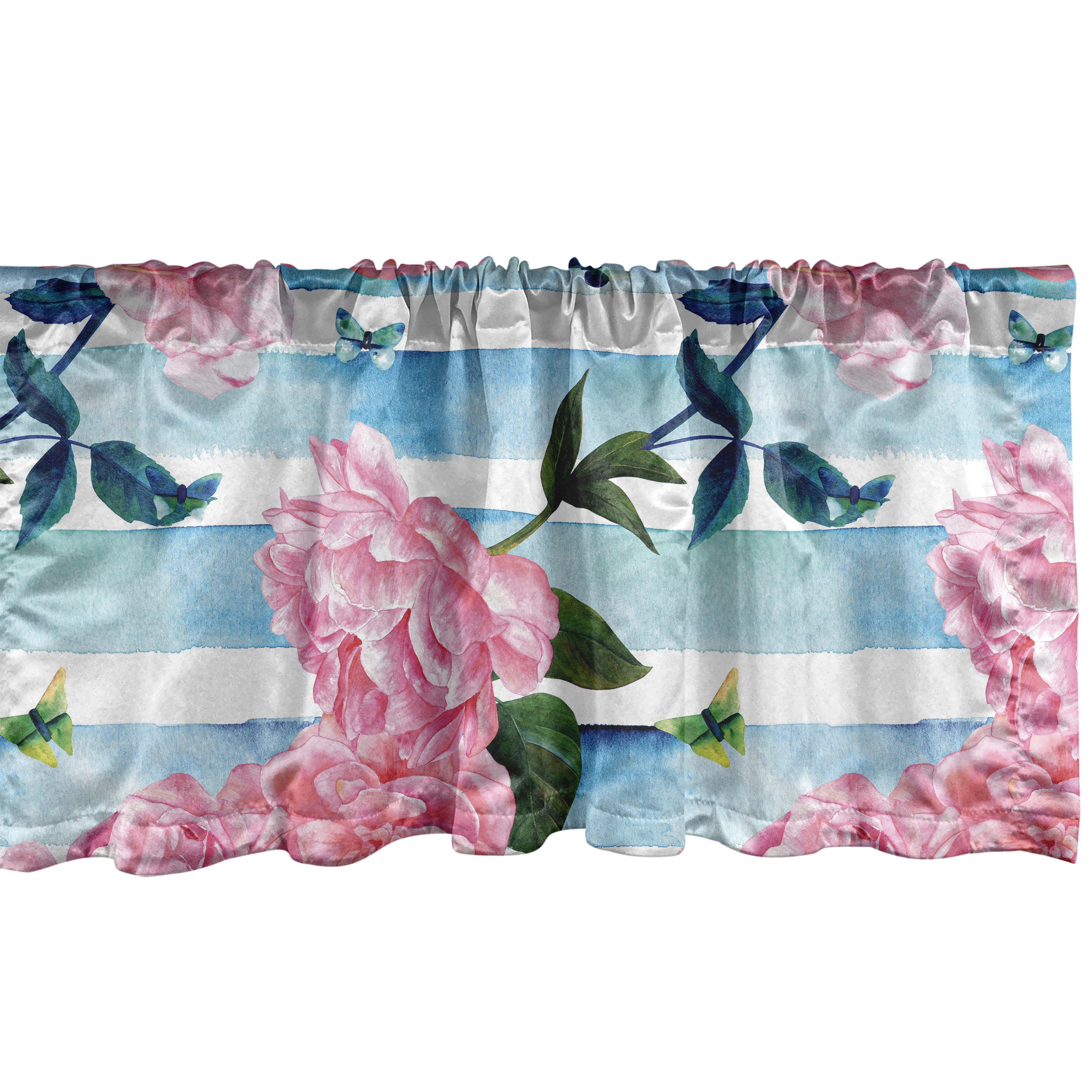 Roses Window Valance, Pastel Colors Delicate Flowers Vintage with ...
