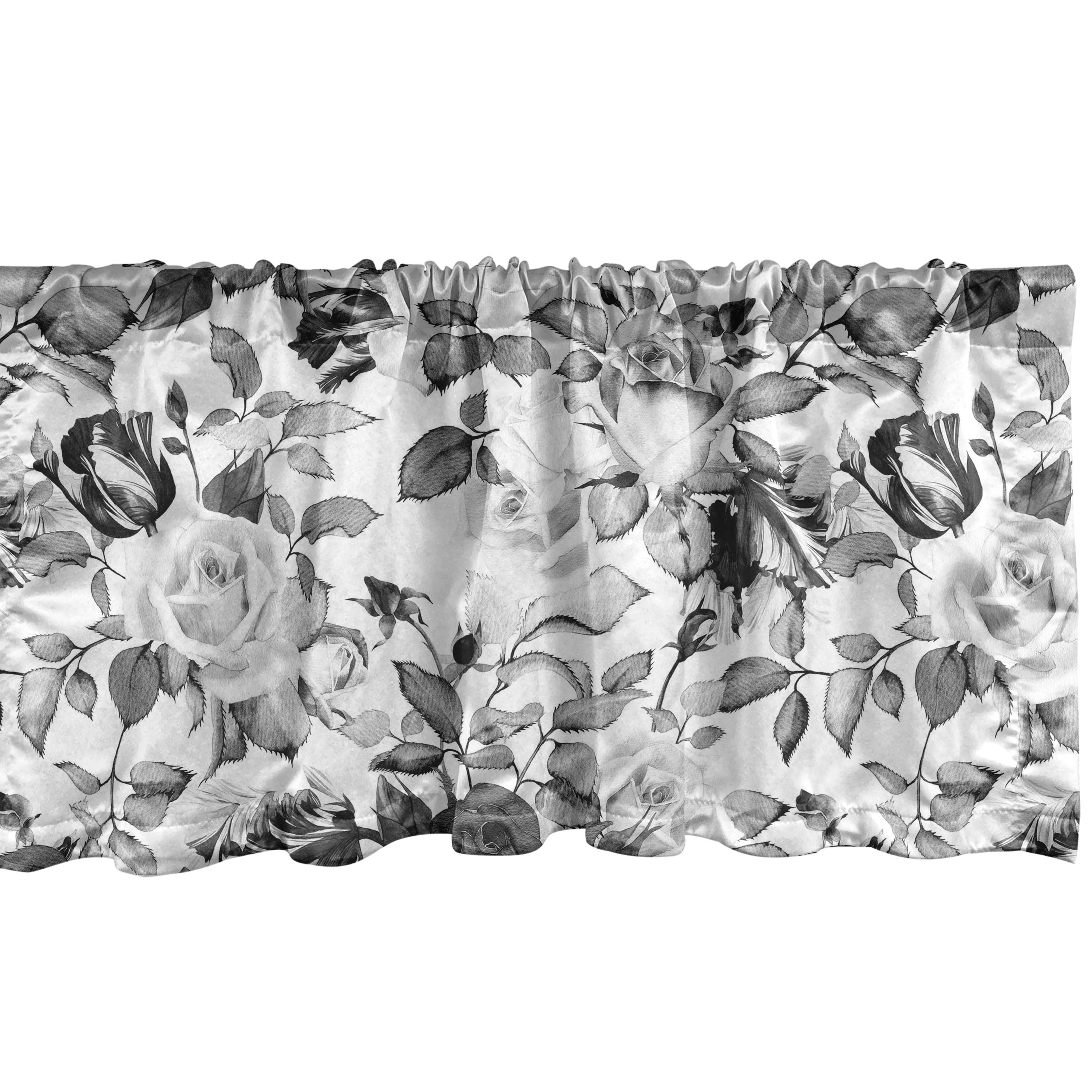 Roses Window Valance, Romantic Branches of Innocent Burgeoning Flowers ...