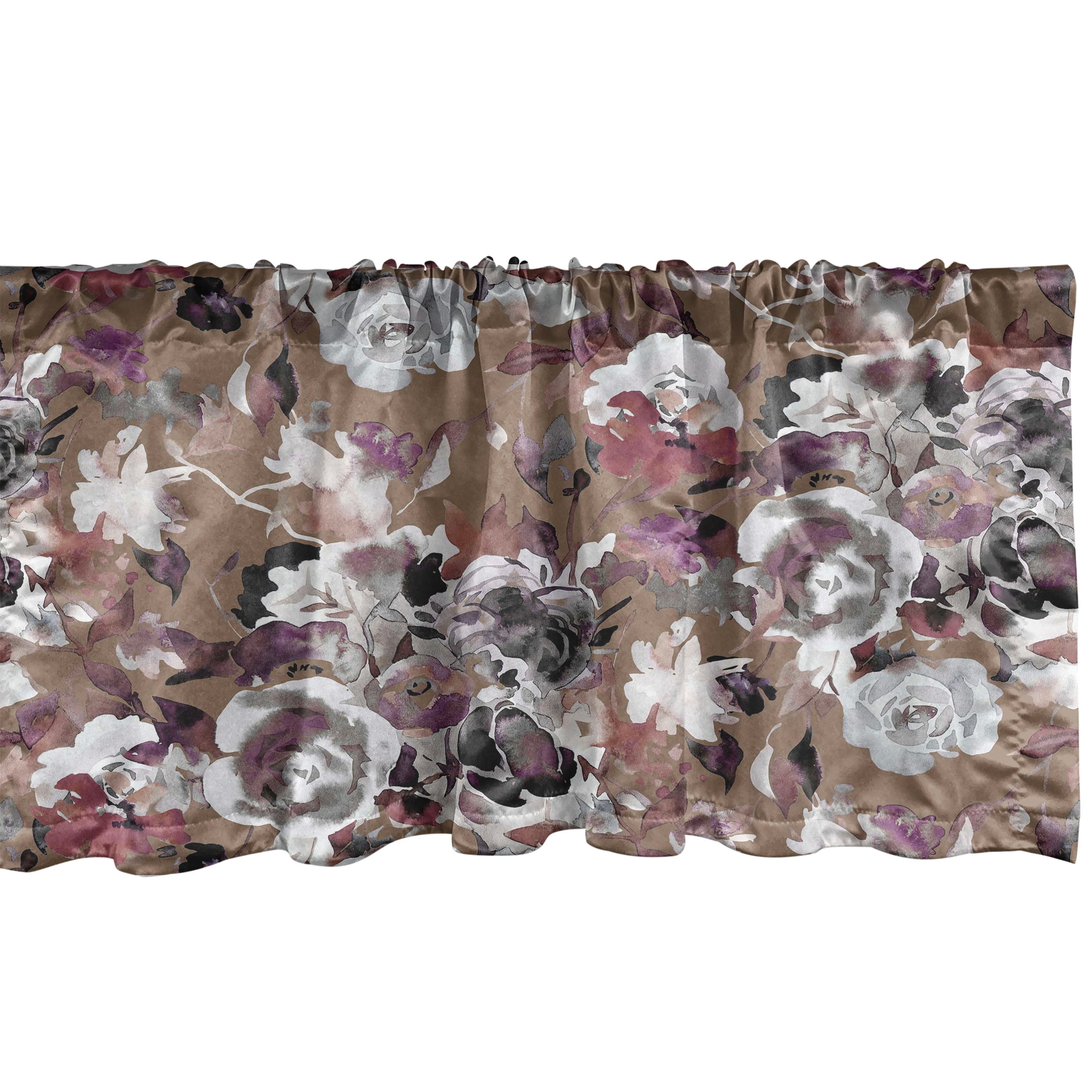 Roses Window Valance, Vintage Blossoms of Romantic Watercolor Branches ...