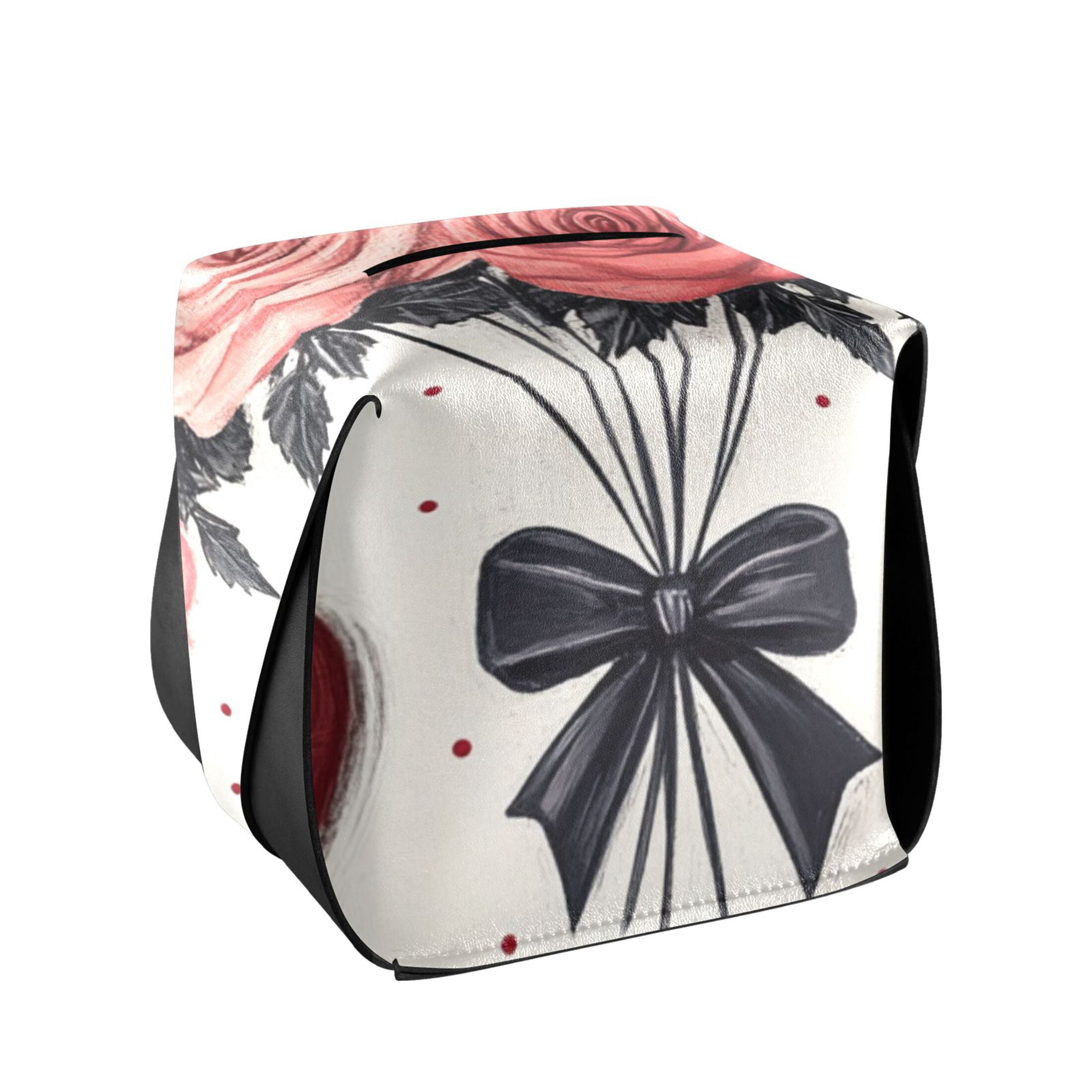 Roses and Balloons Tissue Box Cover Leather Square Rectangle Tissue Box ...