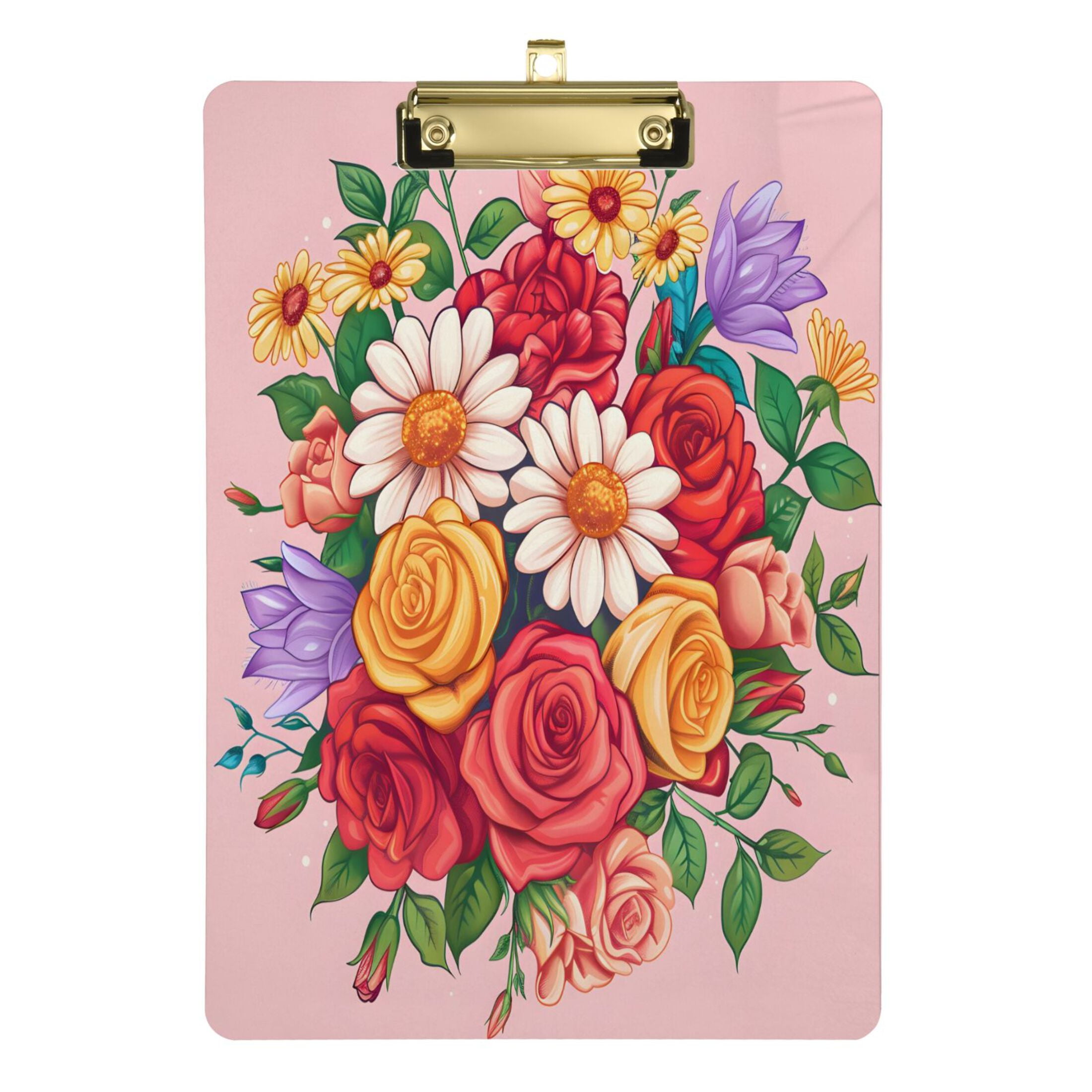 Roses and Daisy Flower Acrylic Clipboards A4 Standard Letter Size ...