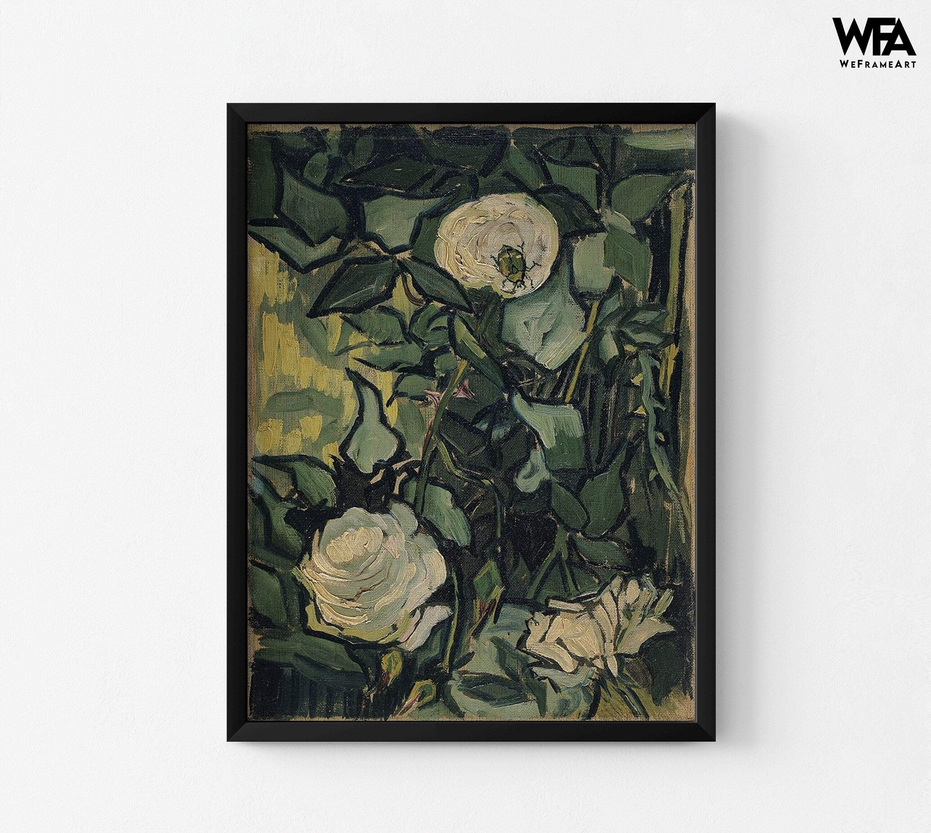 Roses by Vincent Van Gogh, White Flower Decor, Soft Rose Print, Floral ...