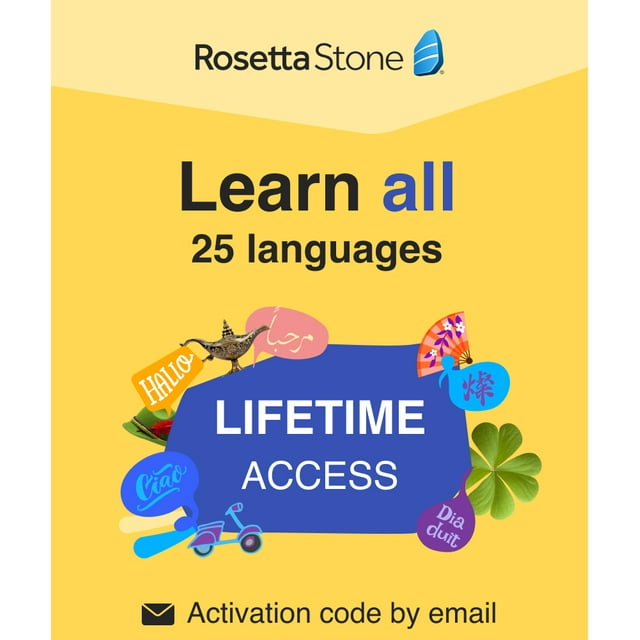 Rosetta Stone Learn Unlimited Languages Lifetime Access - Learn 24 Languages - Walmart.com