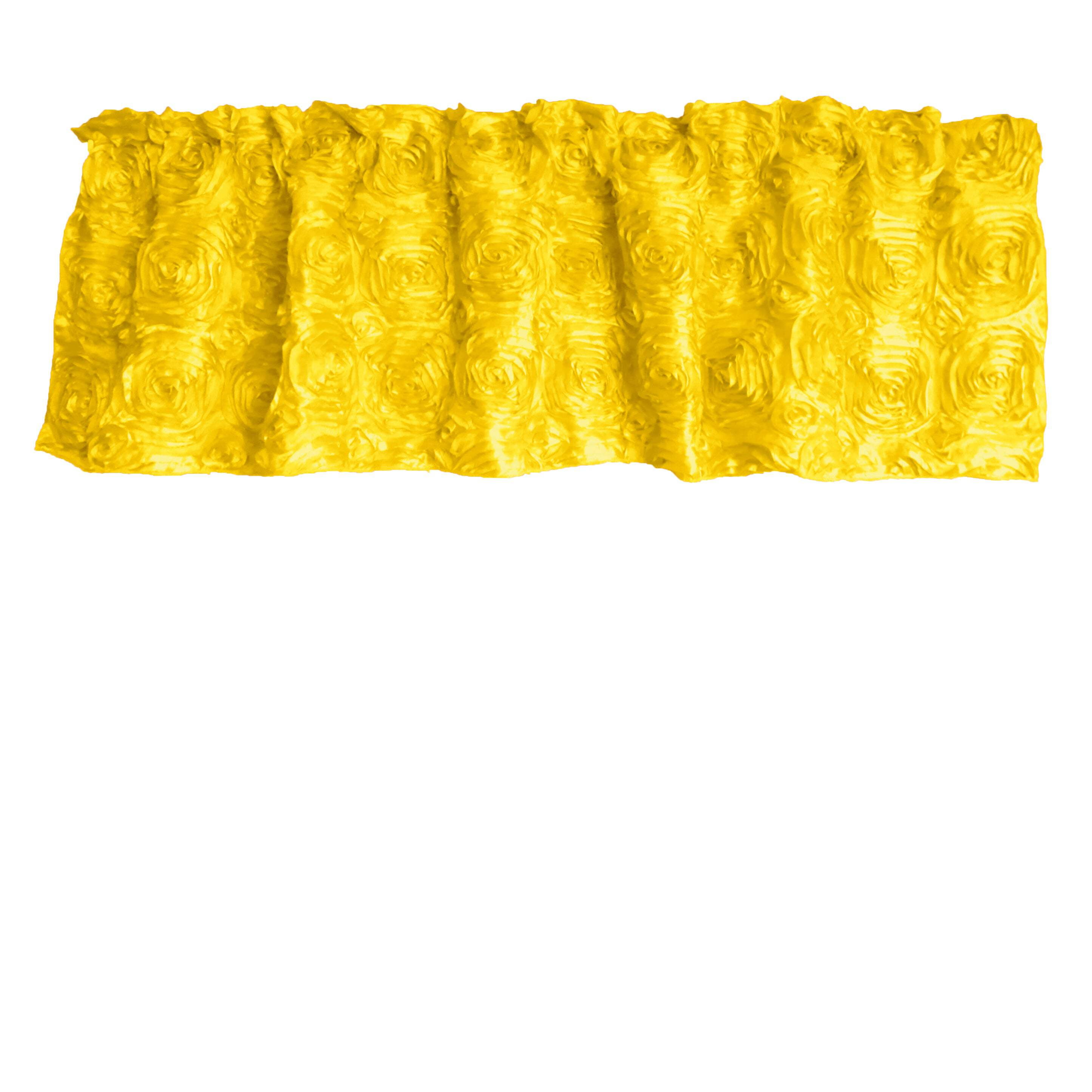 Rosette Floral Pop Up Flower Window Valance 54 Inch Wide Bright Yellow ...