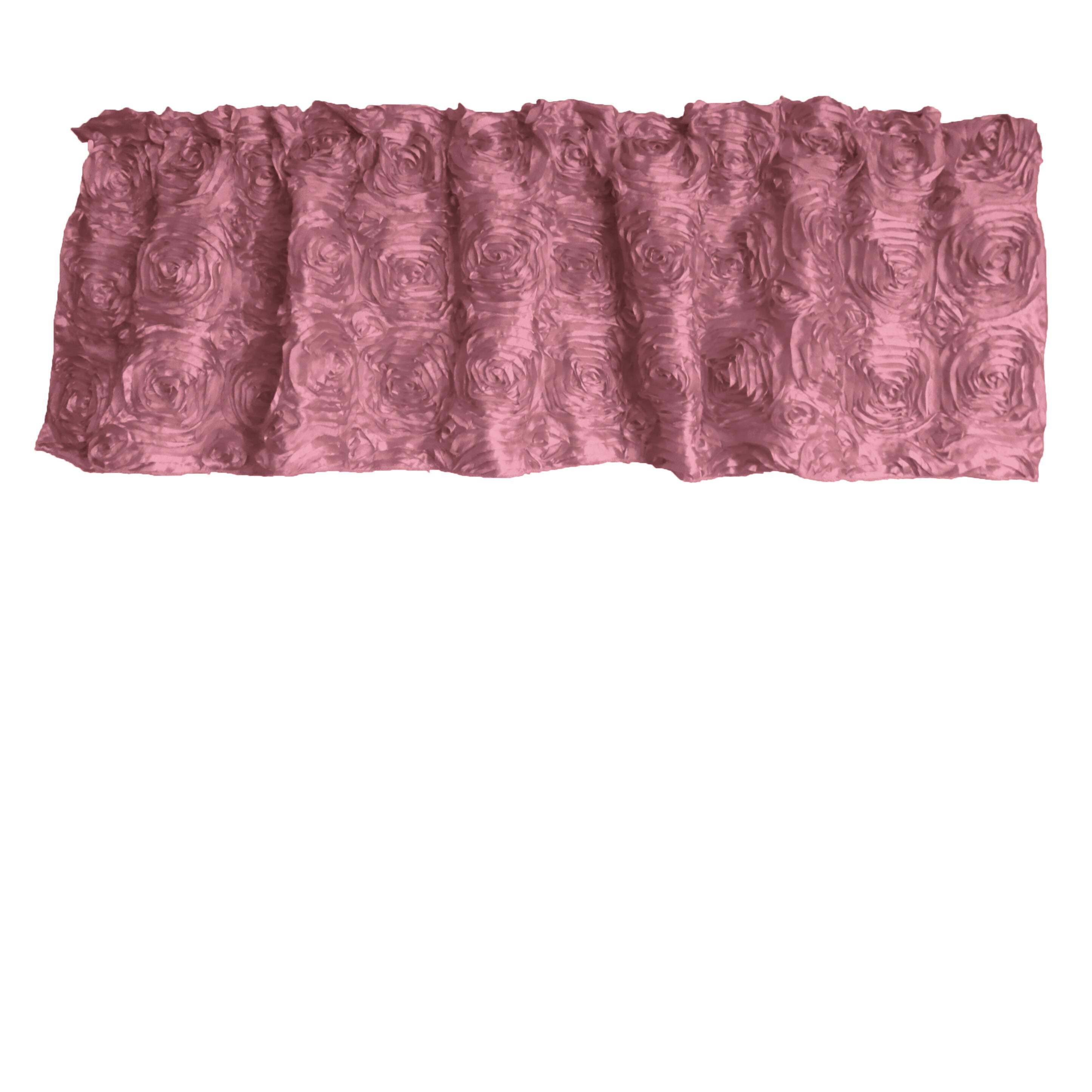 Rosette Floral Pop Up Flower Window Valance 54 Inch Wide Dusty Rose ...